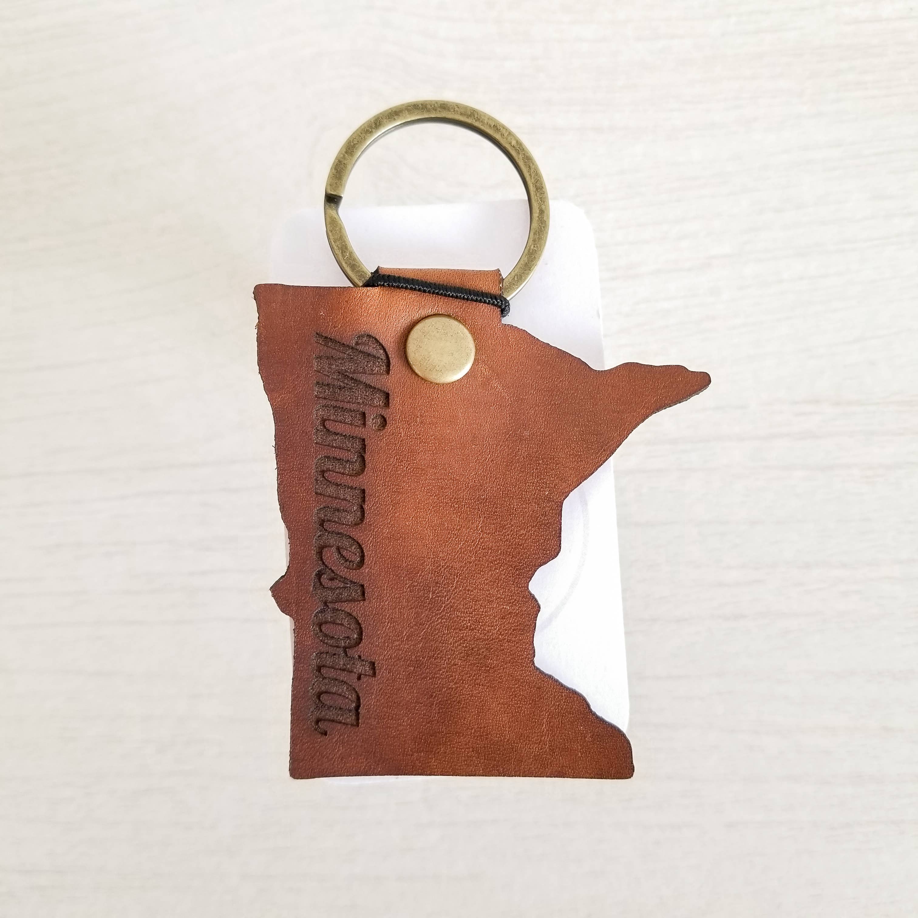 Wholesale Leather State Keychain for your store - Faire