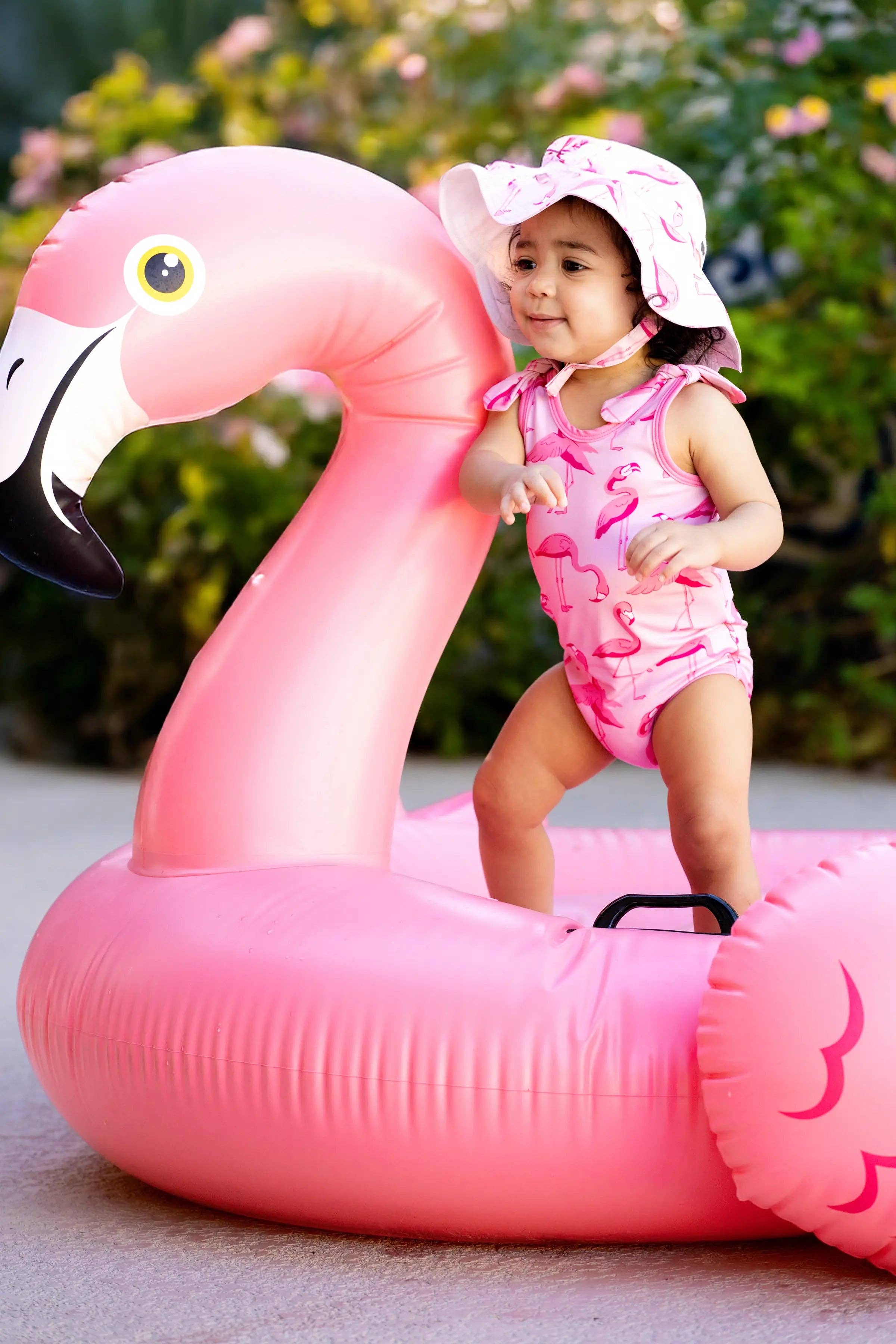 Wholesale Baby + Kid Tie Swimsuit One-Piece_Pink Flamingos for your ...
