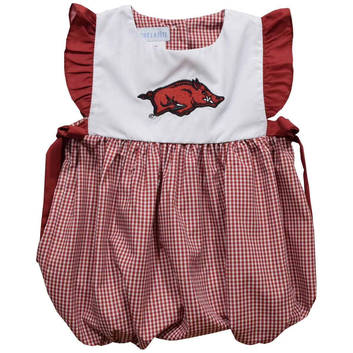 Wholesale Arkansas Razorbacks Embroidered Red Gingham Girls Bubble for ...