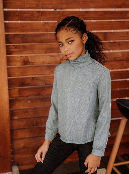 Wholesale long Sleeve Waffle Turtle Neck - Tween Girls for your store - Faire