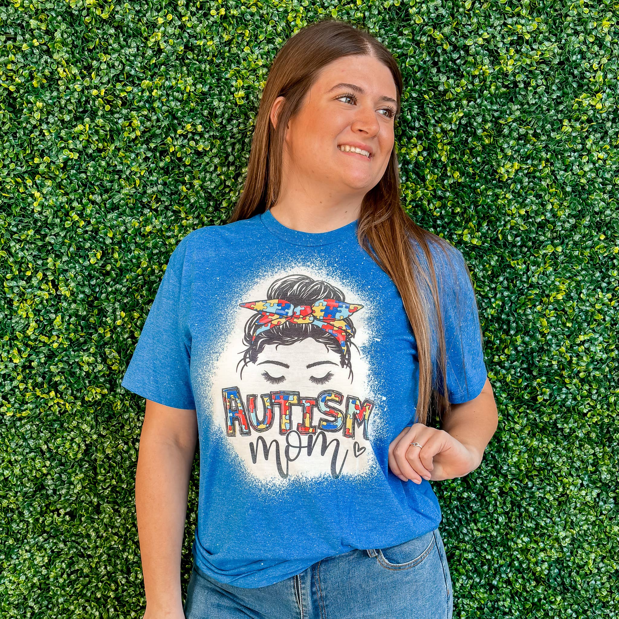 Wholesale Autism Mom Bleached Tee for your store - Faire