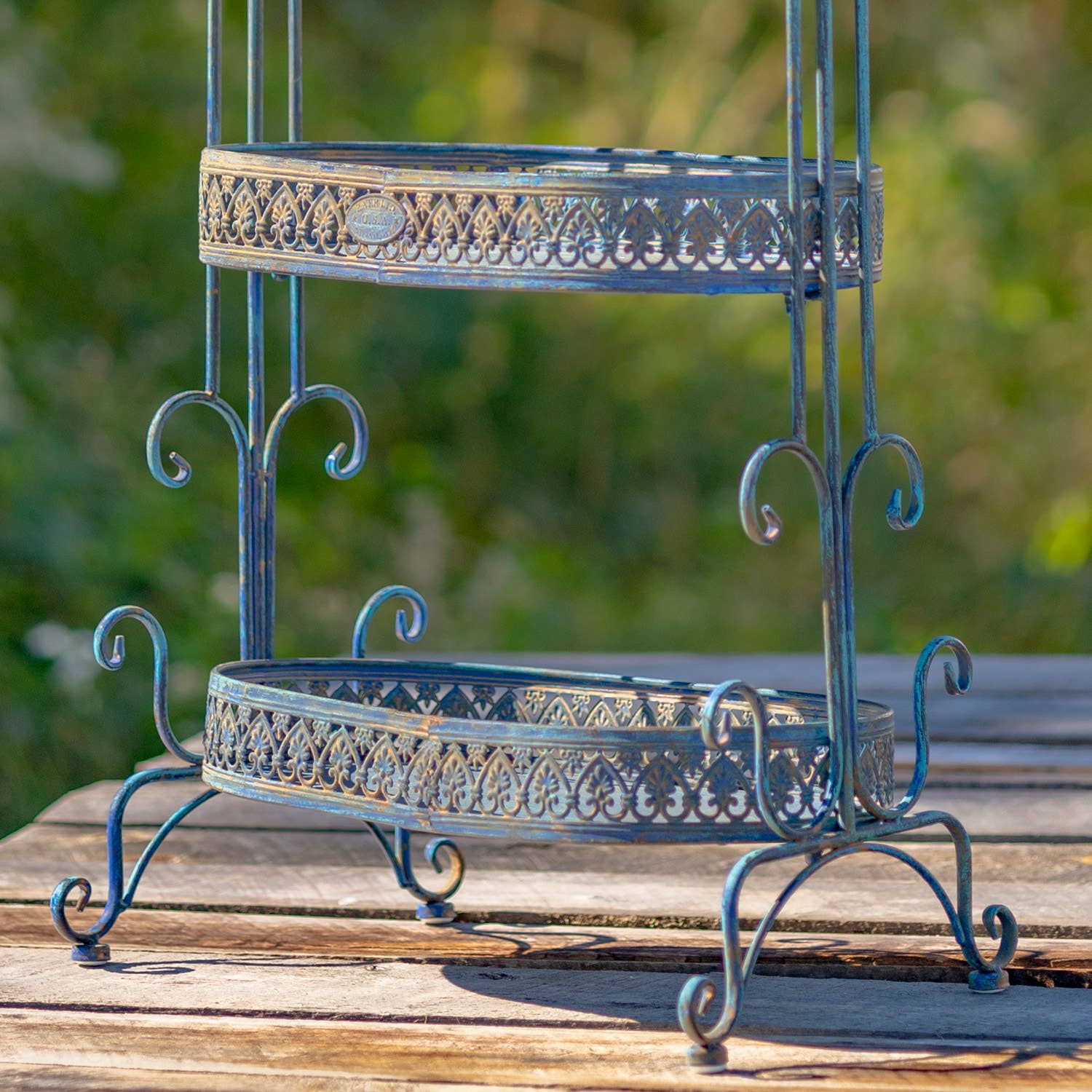 Wholesale Three Tier Iron Plant Stand in Antique Blue for your store ...