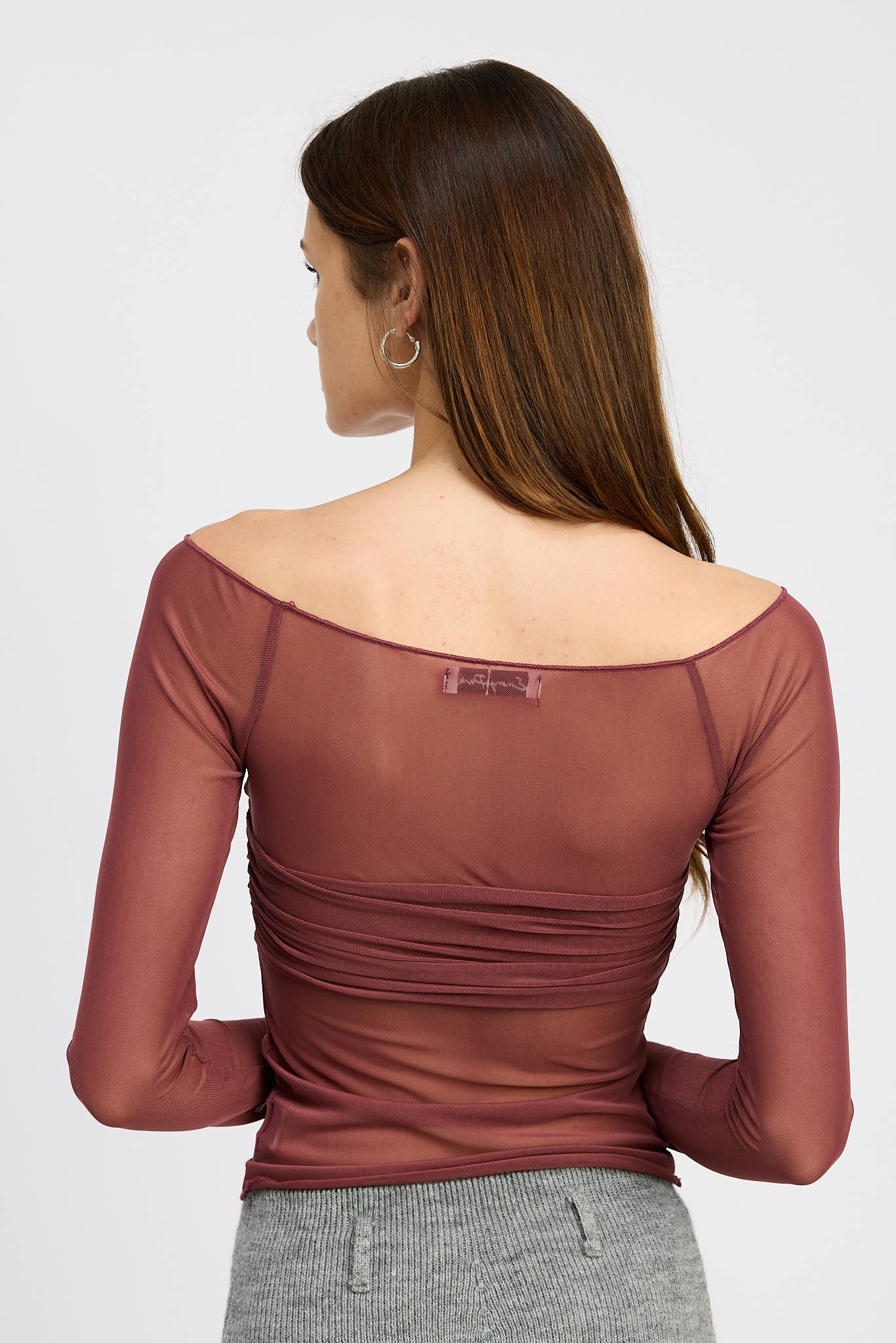 Wholesale OFF SHOULDER SHEER TOP for your store - Faire