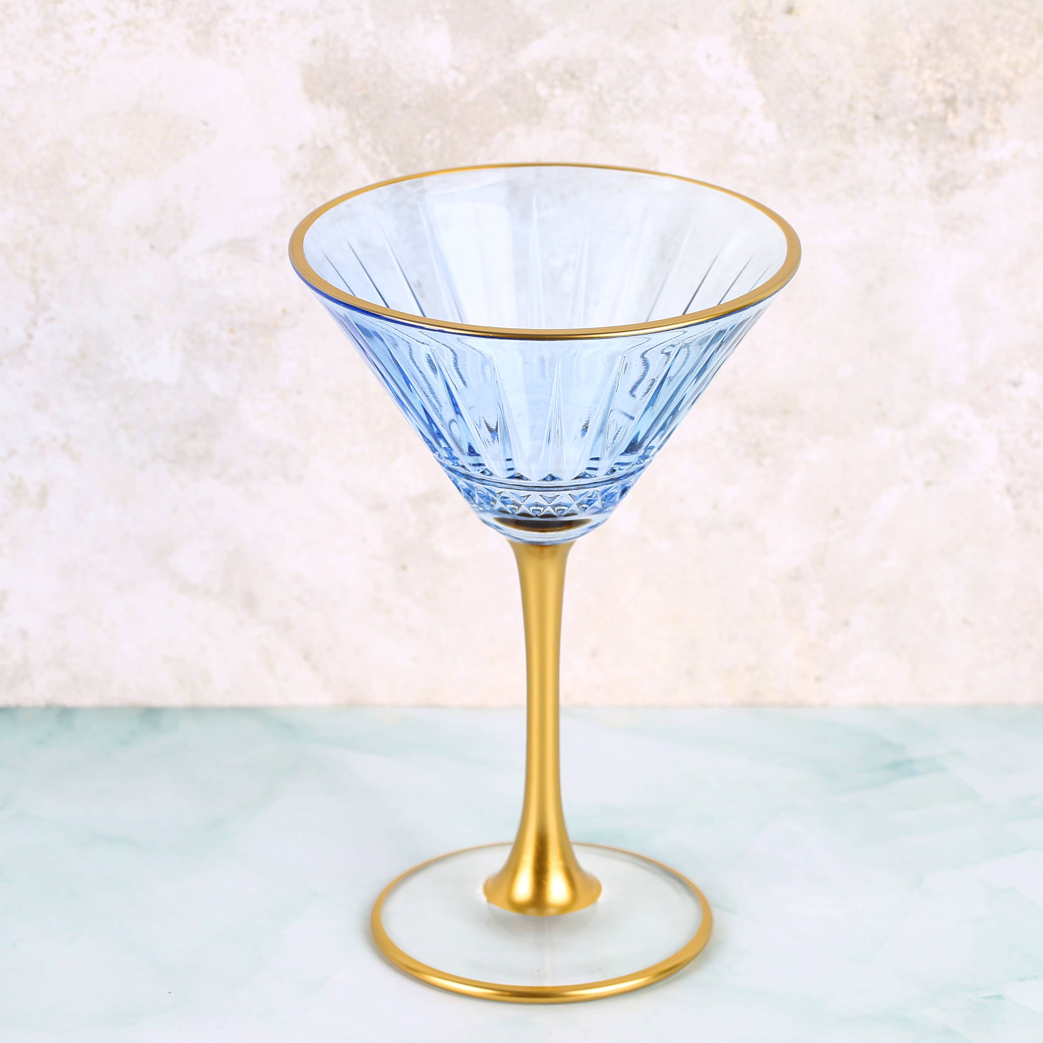 Wholesale Blue Colored Glassware, Cocktail Glasses, Vintage Martini for ...