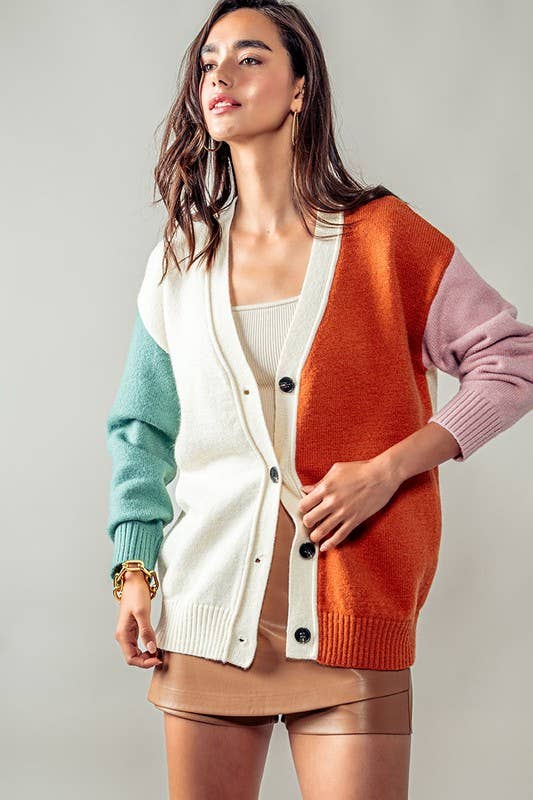 Wholesale HAILEE MULTI COLOR CARDIGAN SWEATER for your store - Faire