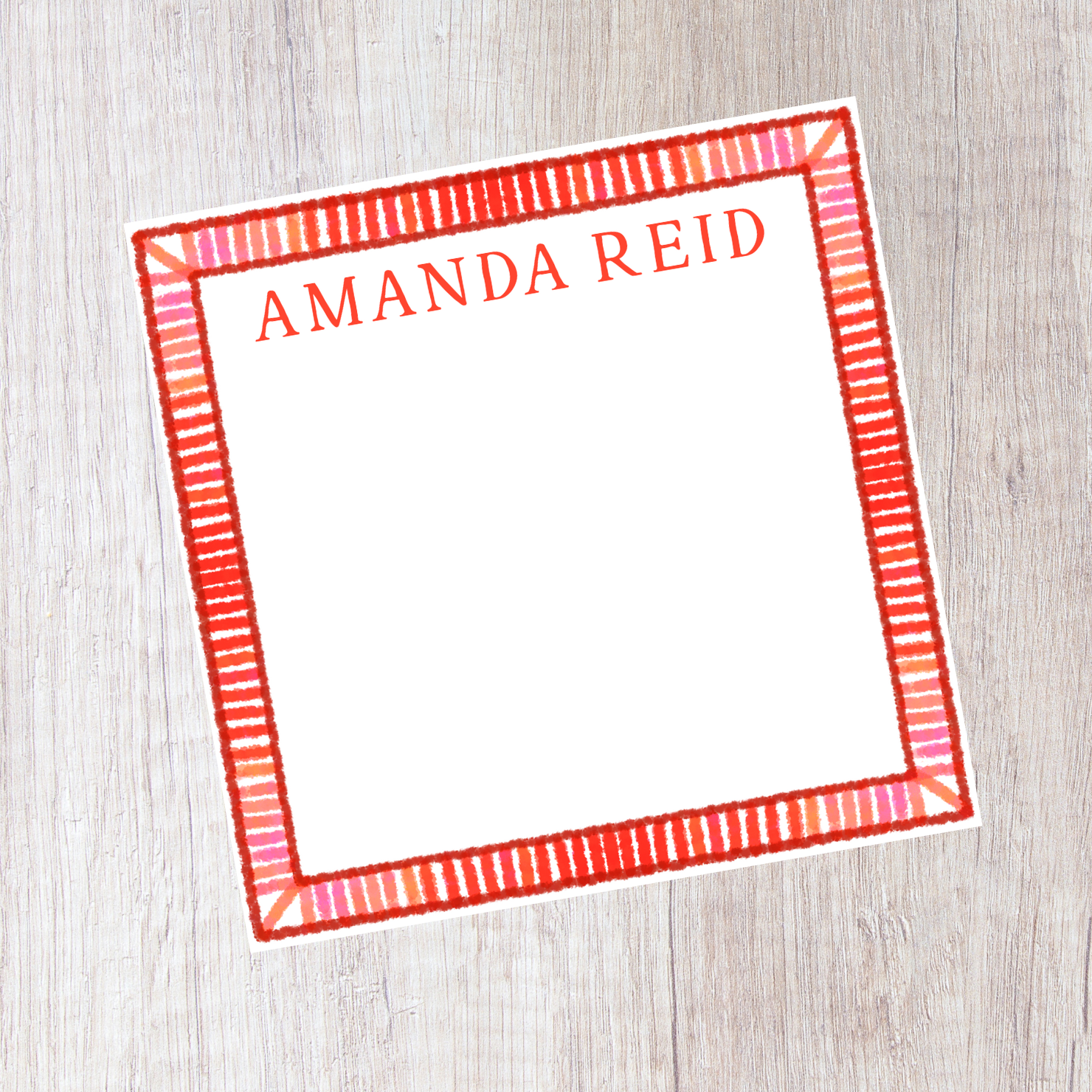 Wholesale Customizable Watercolor Border Square Notepad for your store ...