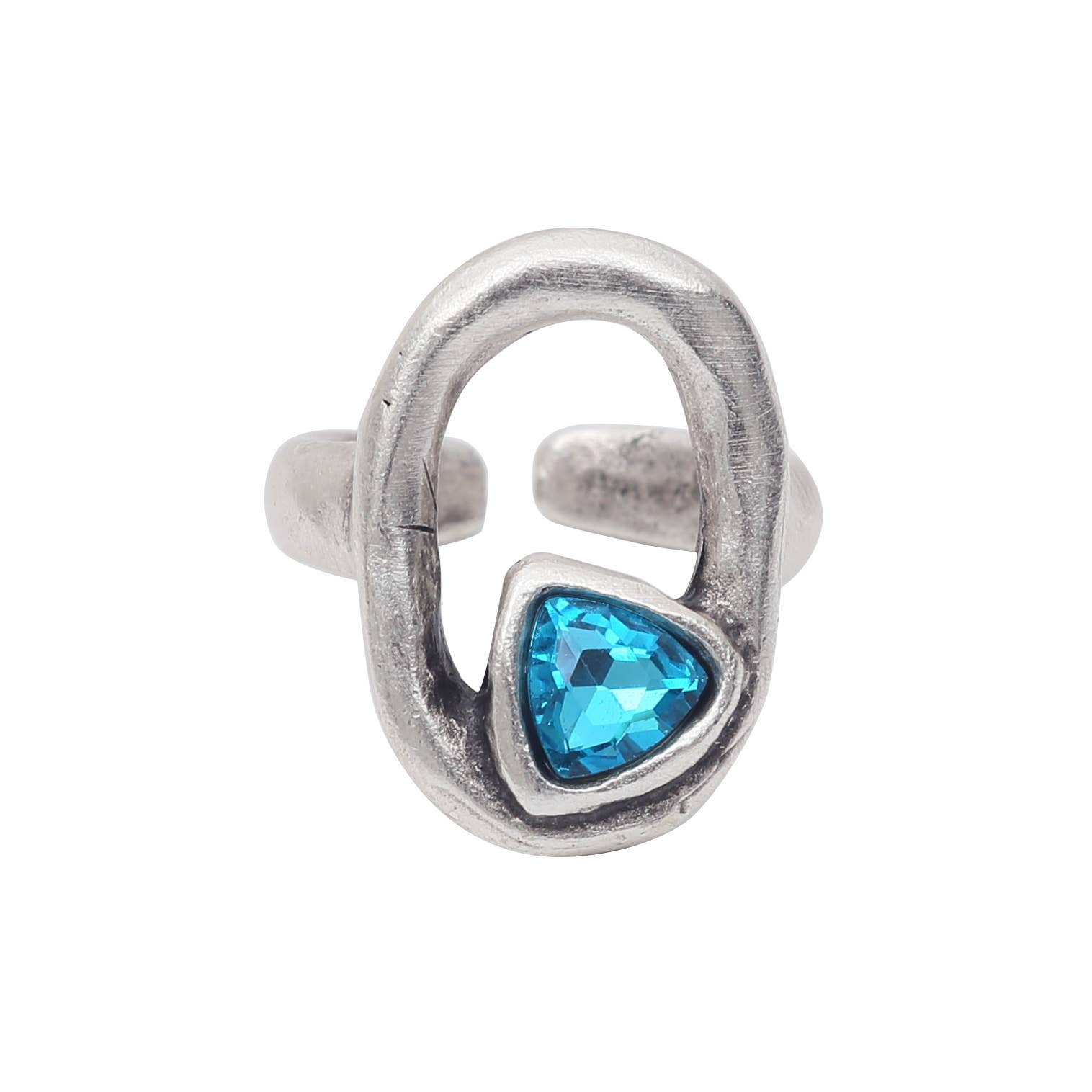 Wholesale Handmade Aqua Crystal Brass Ring - 7000 for your store - Faire