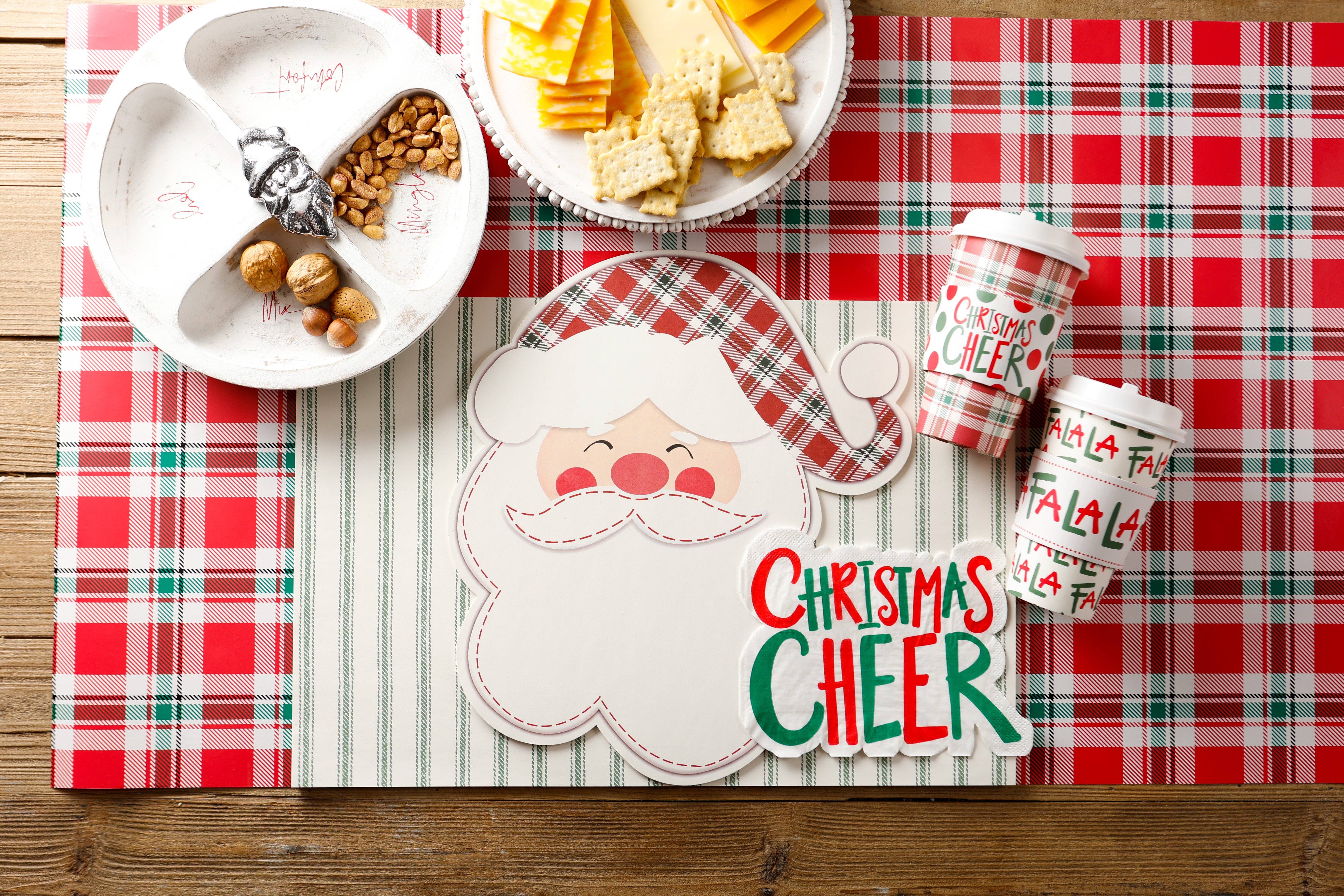 Wholesale RED/GREEN PLAID W/POLKA DOT CHRISTMAS CHEER SLEEVE Wholesale RED/GREEN PLAID W/POLKA DOT CHRISTMAS CHEER SLEEVE