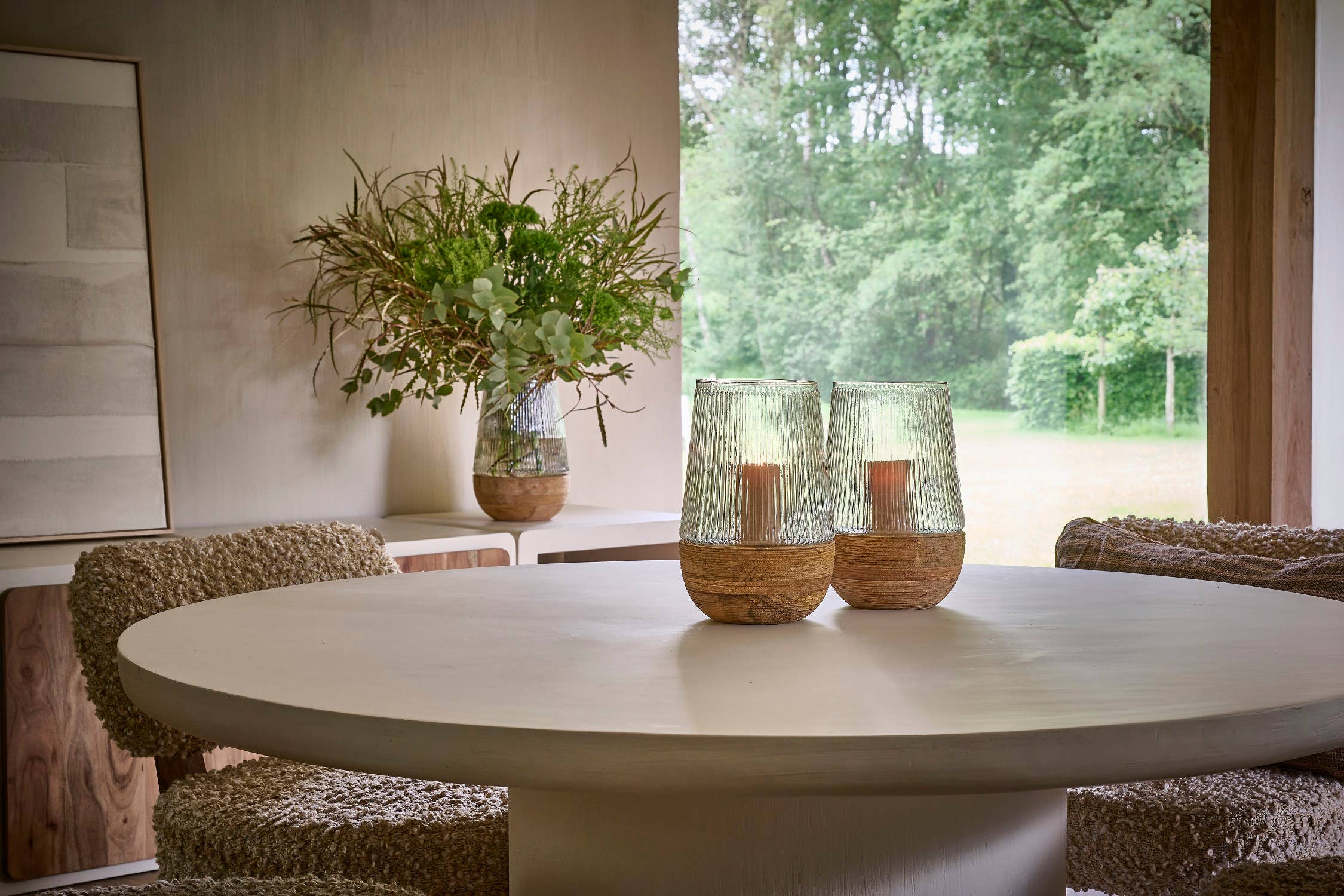 Wholesale Arbre Natural Hurricane/Vase Mango Wood Lg for your store - Faire