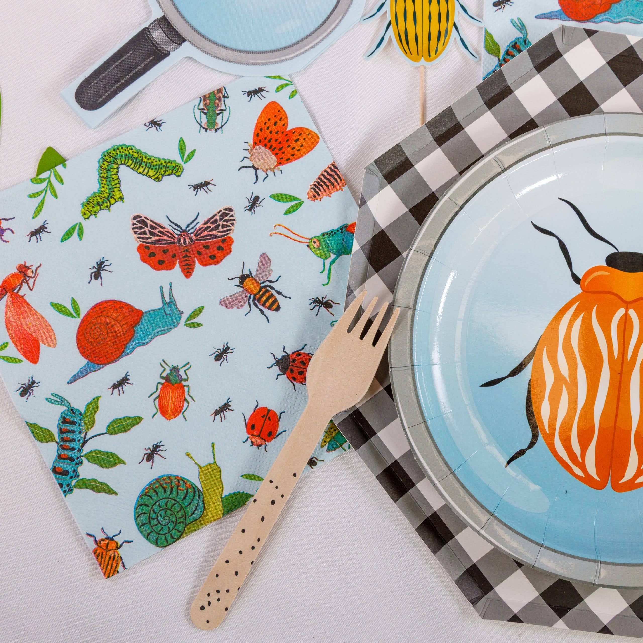 Wholesale Bug Collection – Light Blue Bugs Lunch Napkins | Joy Ladder ...