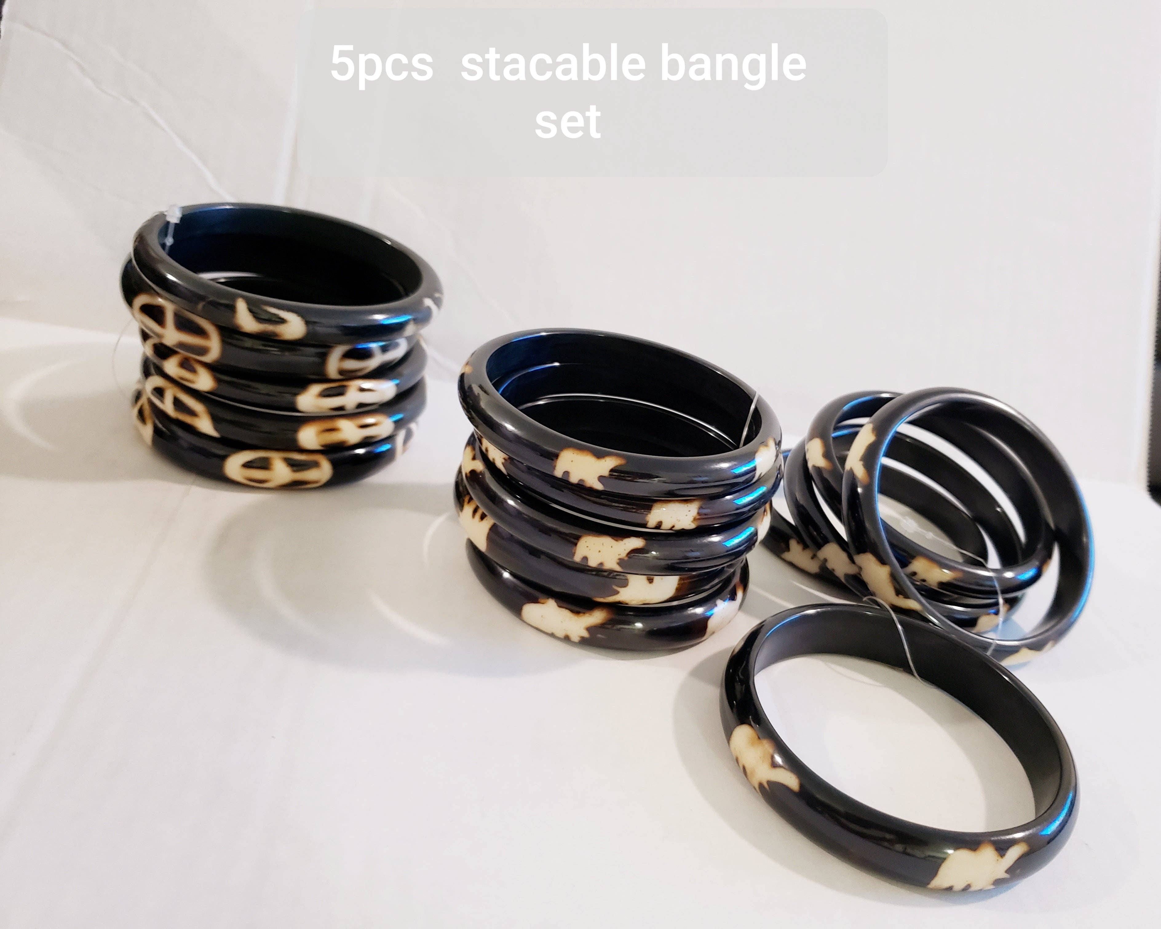 Wholesale 5 Pcs Stacable Bangles Set for your store - Faire