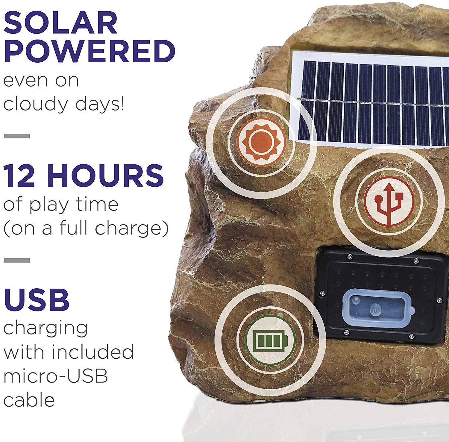 Wholesale Alpine Solar Bluetooth Enabled Rock Speaker - Brown for your ...