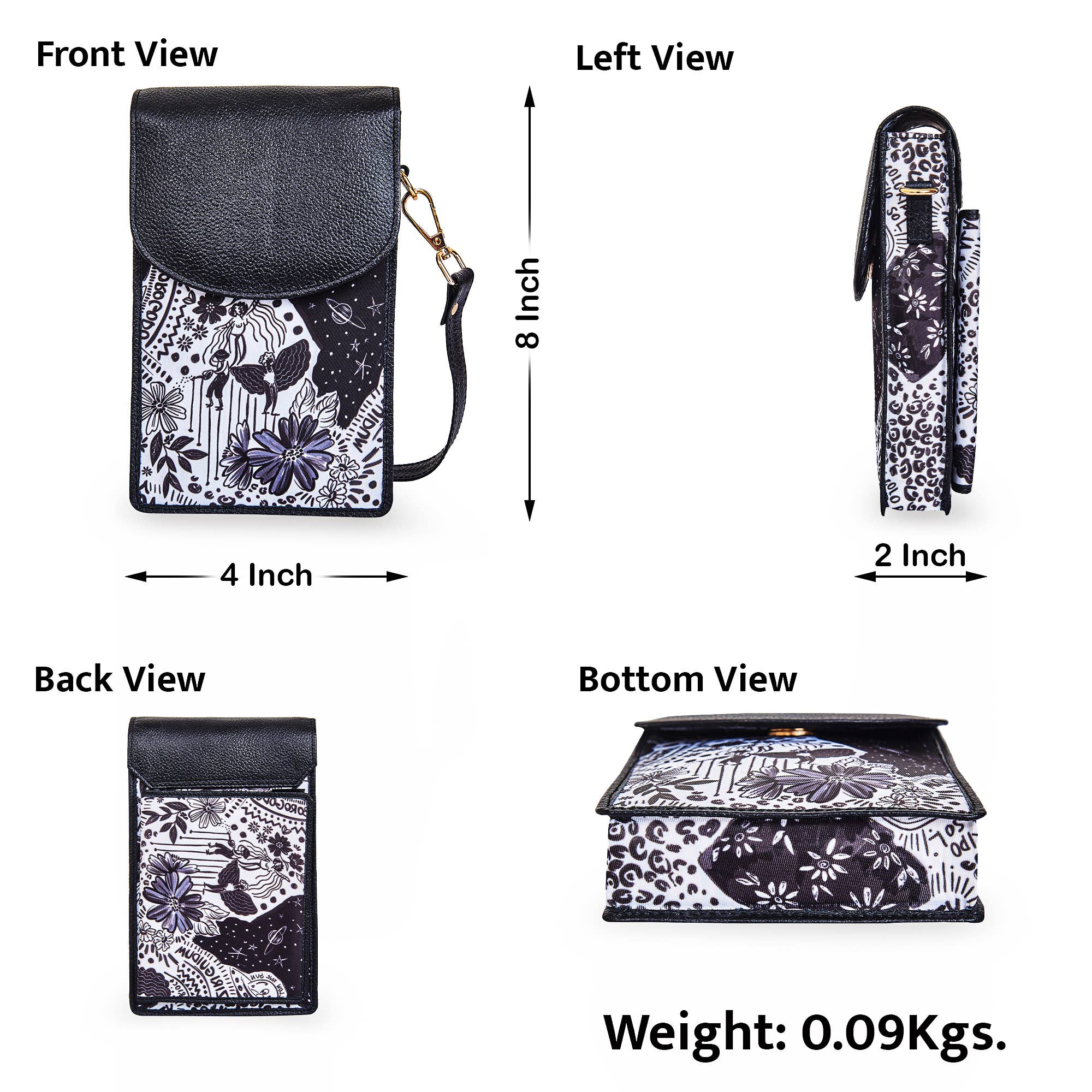Wholesale Ladies Printed Nylon Fabric Crossbody Sling Bag Phone Wallet ...
