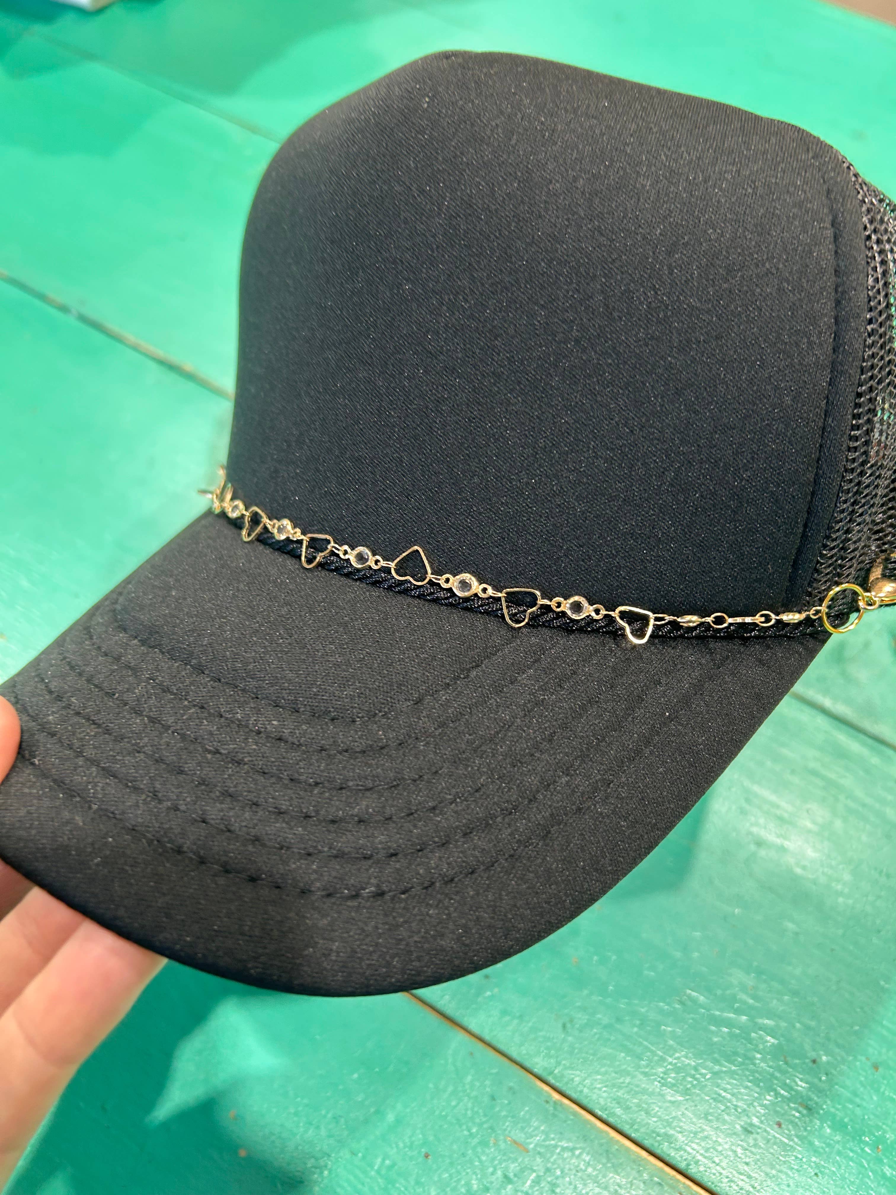 Wholesale Gold Heart Trucker Hat Chain for your store - Faire