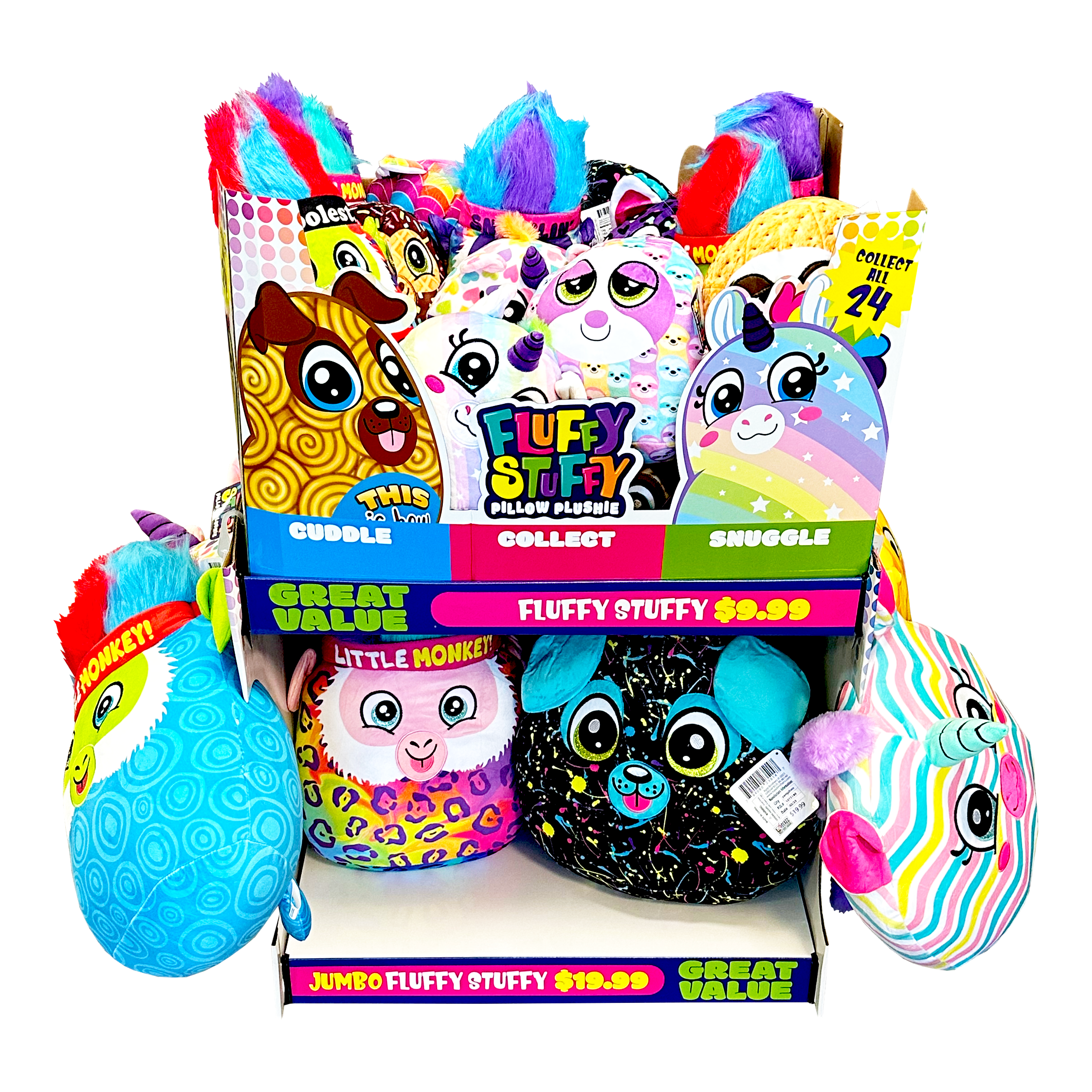 Wholesale FLUFFY STUFFY JUMBO PILLOW PLUSHIE FLOOR DISPLAY- 30/DISPLAY ...