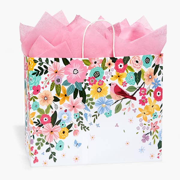 Wholesale Songbird Blooms Paper Retail Gift Bags for your store - Faire