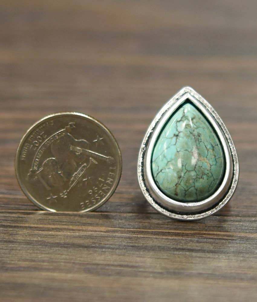 Wholesale 750179, Turquoise, Brass Adjustable Ring for your store - Faire