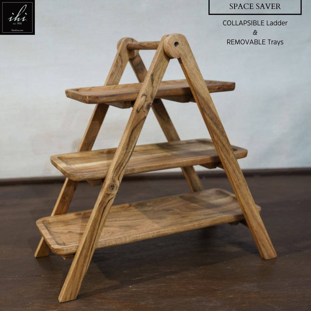 Wholesale Rustic Collapsible 3-Tiered Server Stand for your store - Faire