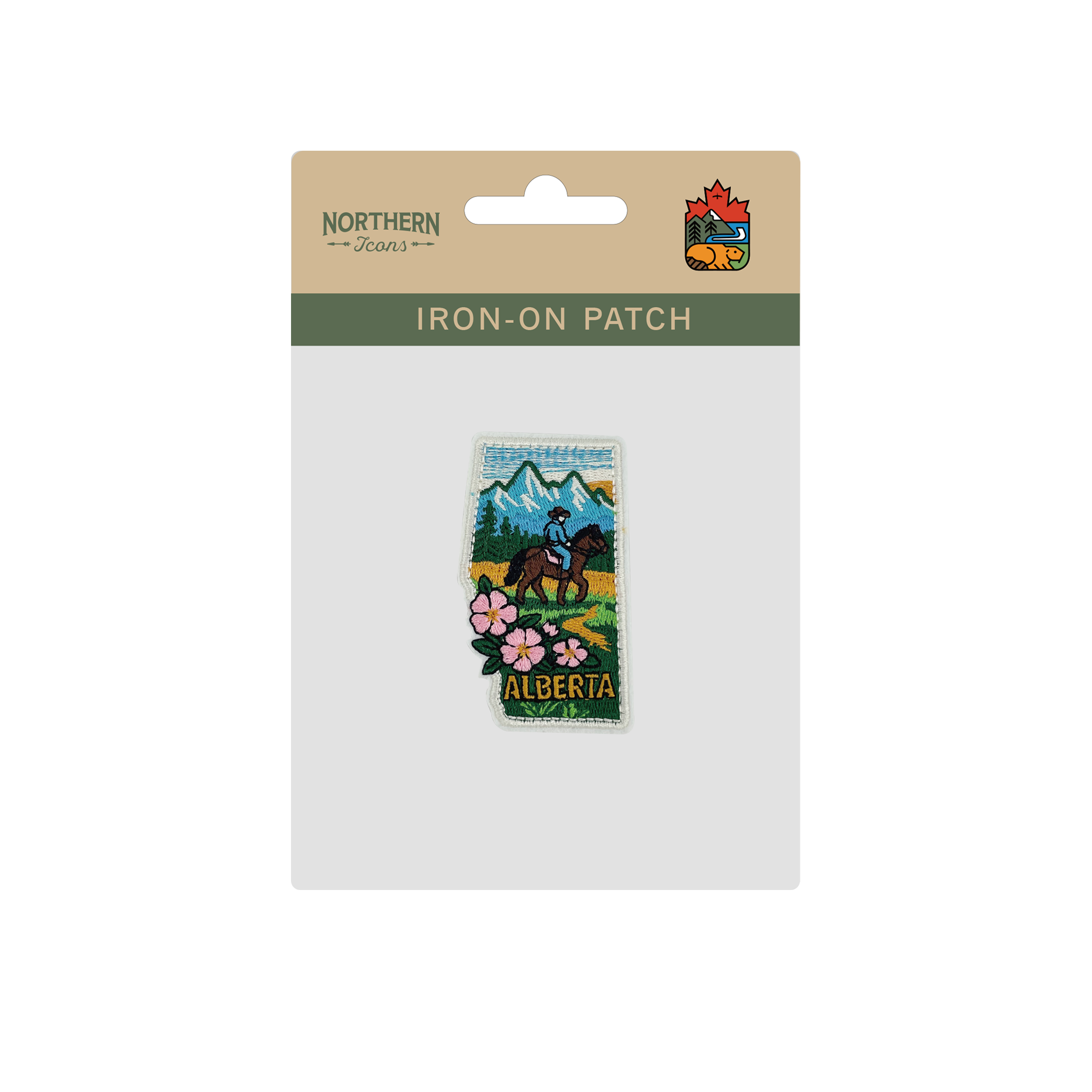 Wholesale Alberta Horseback Riding Mountain Wild Rose Embroidered Patch ...