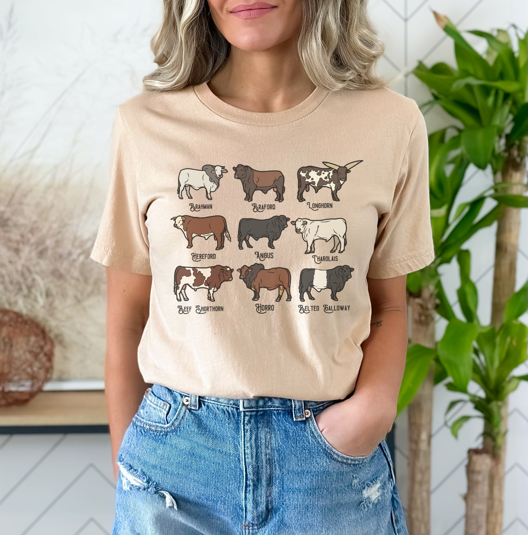 Wholesale Cattle Chart Graphic Tee | Farm Western Wear Cow Shirt for ...