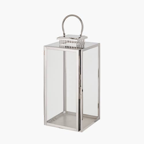 Wholesale Silver Stainless Steel and Glass Large Rectangular Lantern ...