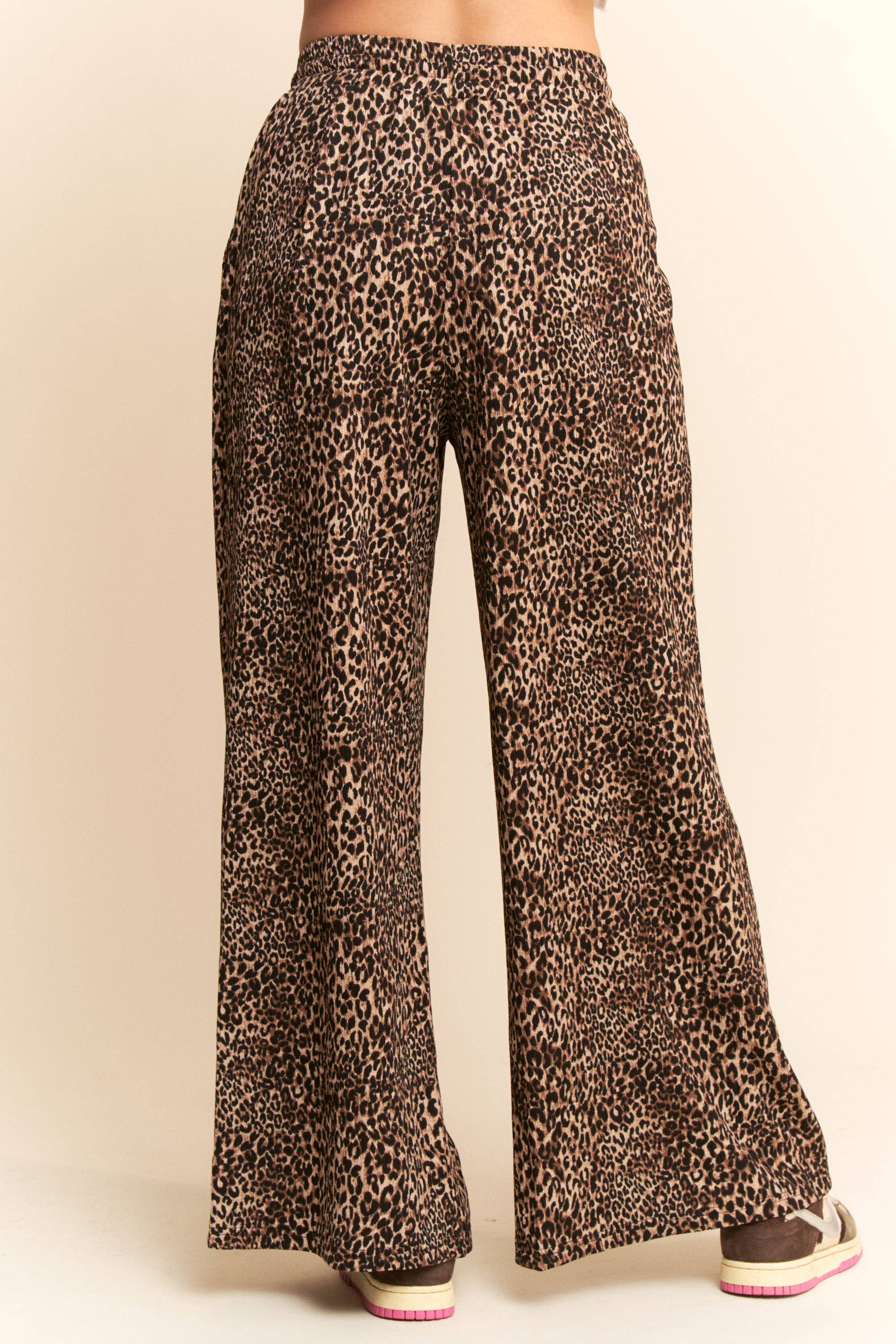 Wholesale WAIST STRING LEOPARD PRINTED STRAIGHT LONG PANTS for your ...