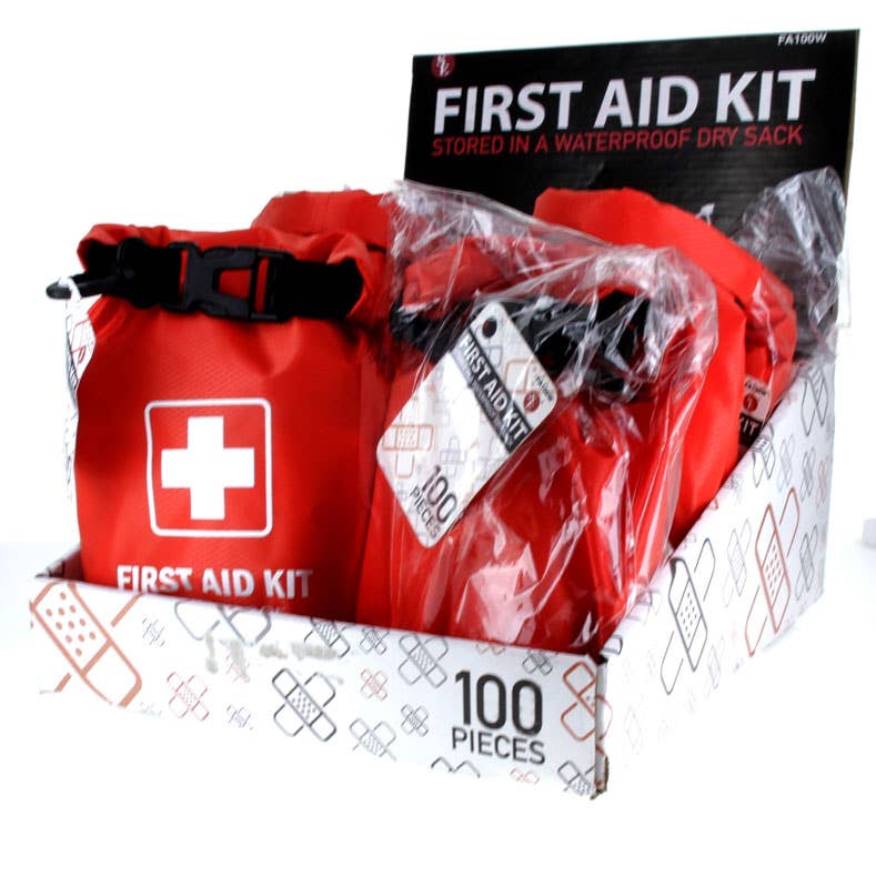 Wholesale 100Pc First Aid Kit Stored in a Waterproof Red Dry Sack for ...