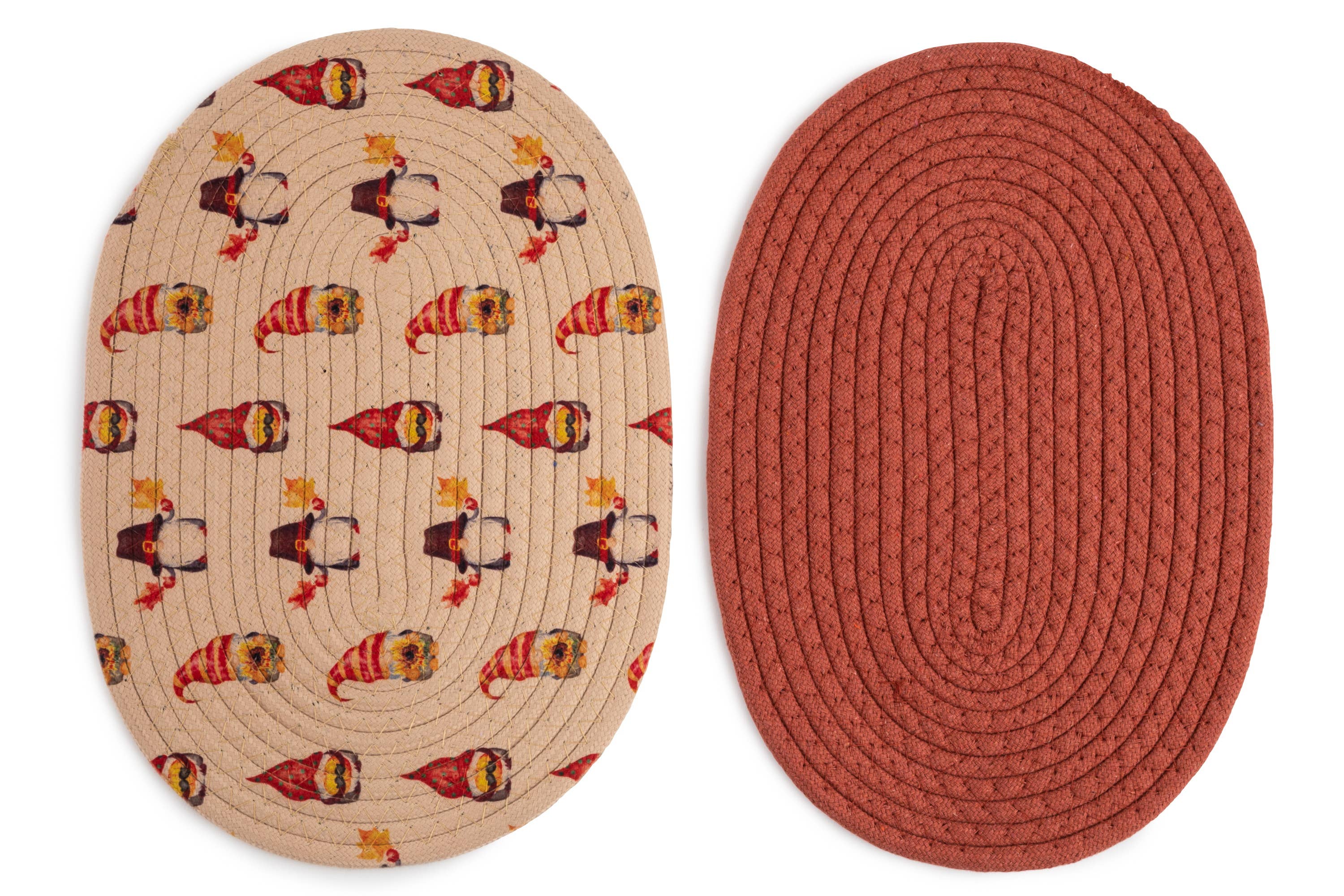 Wholesale 2pc Printed Oval Woven Trivets for your store - Faire