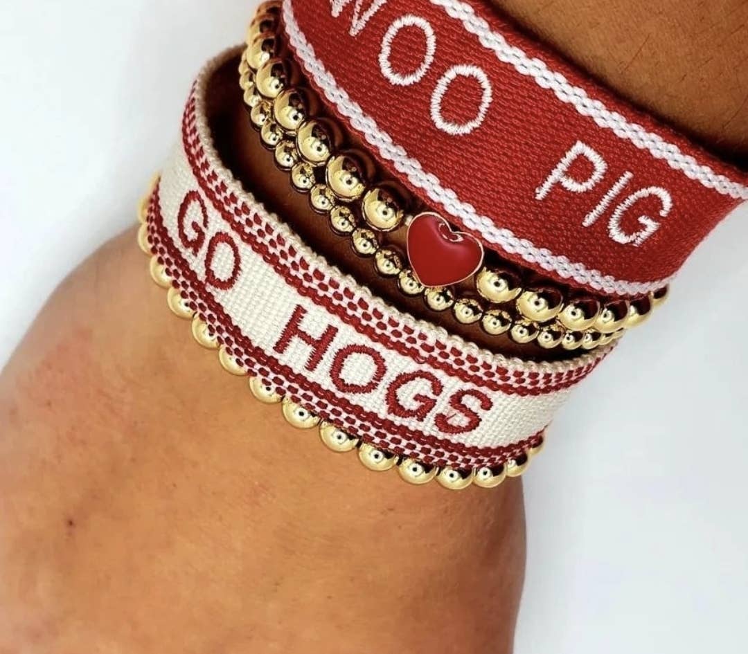 Wholesale Woven Bracelets Razorback Go Hogs Woo Pig Sooie Arkansas for ...