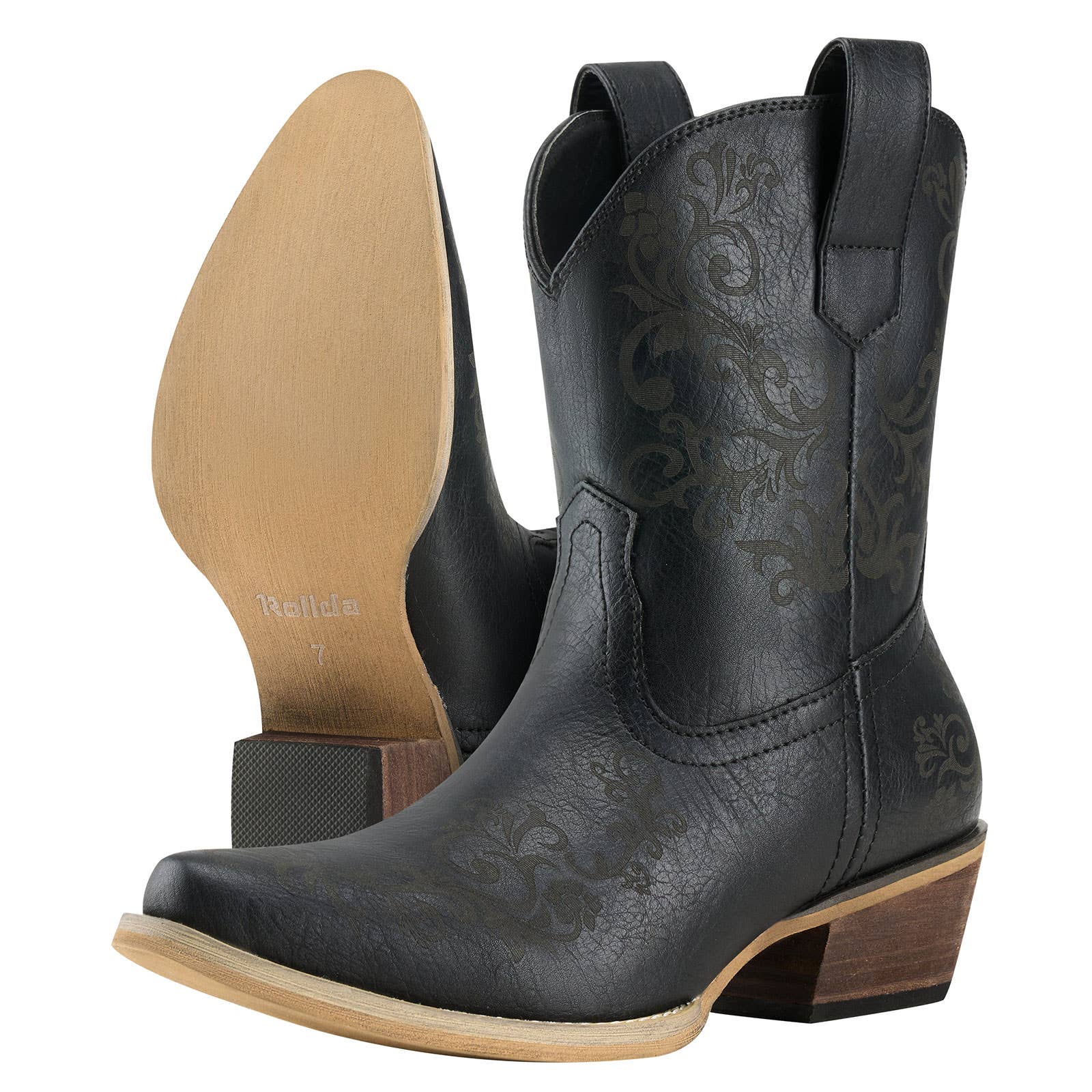 Wholesale Women's Floral Pattern Western Boots for your store - Faire