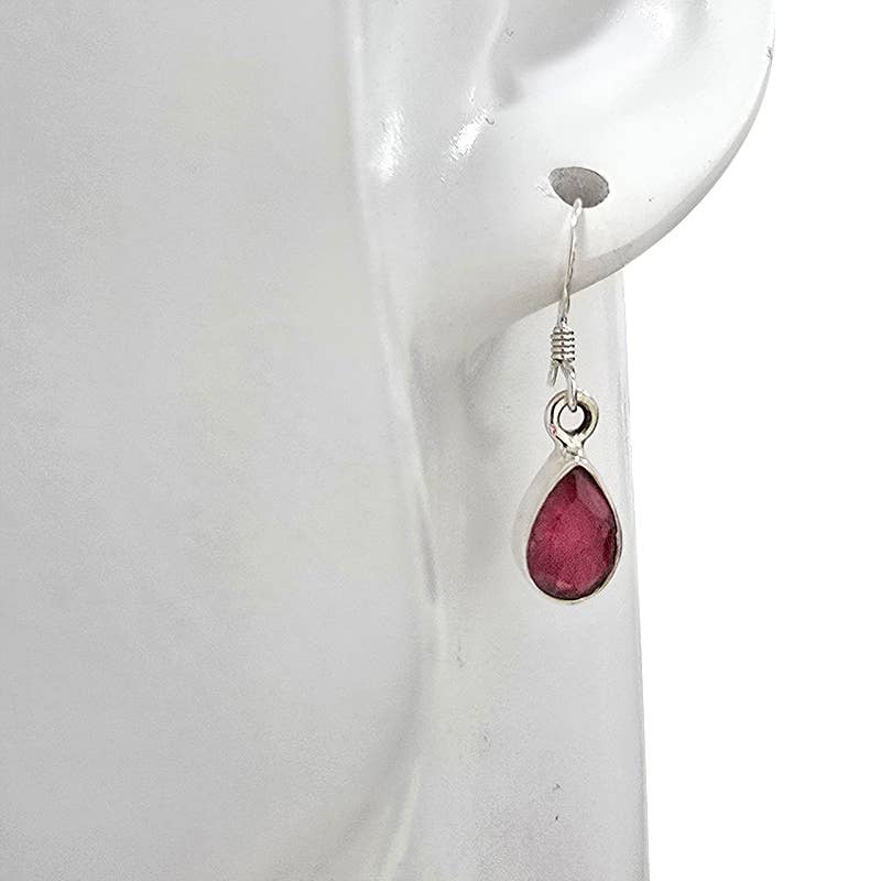 Wholesale Faceted Composite Ruby Dangle Earrings for your store - Faire