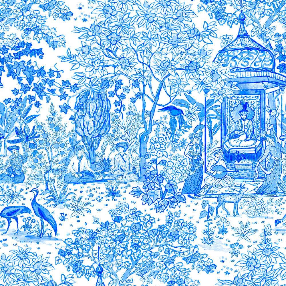 Senlin Azure Blue | Chinoiserie Lumbar Throw Pillow for wholesale on Faire1