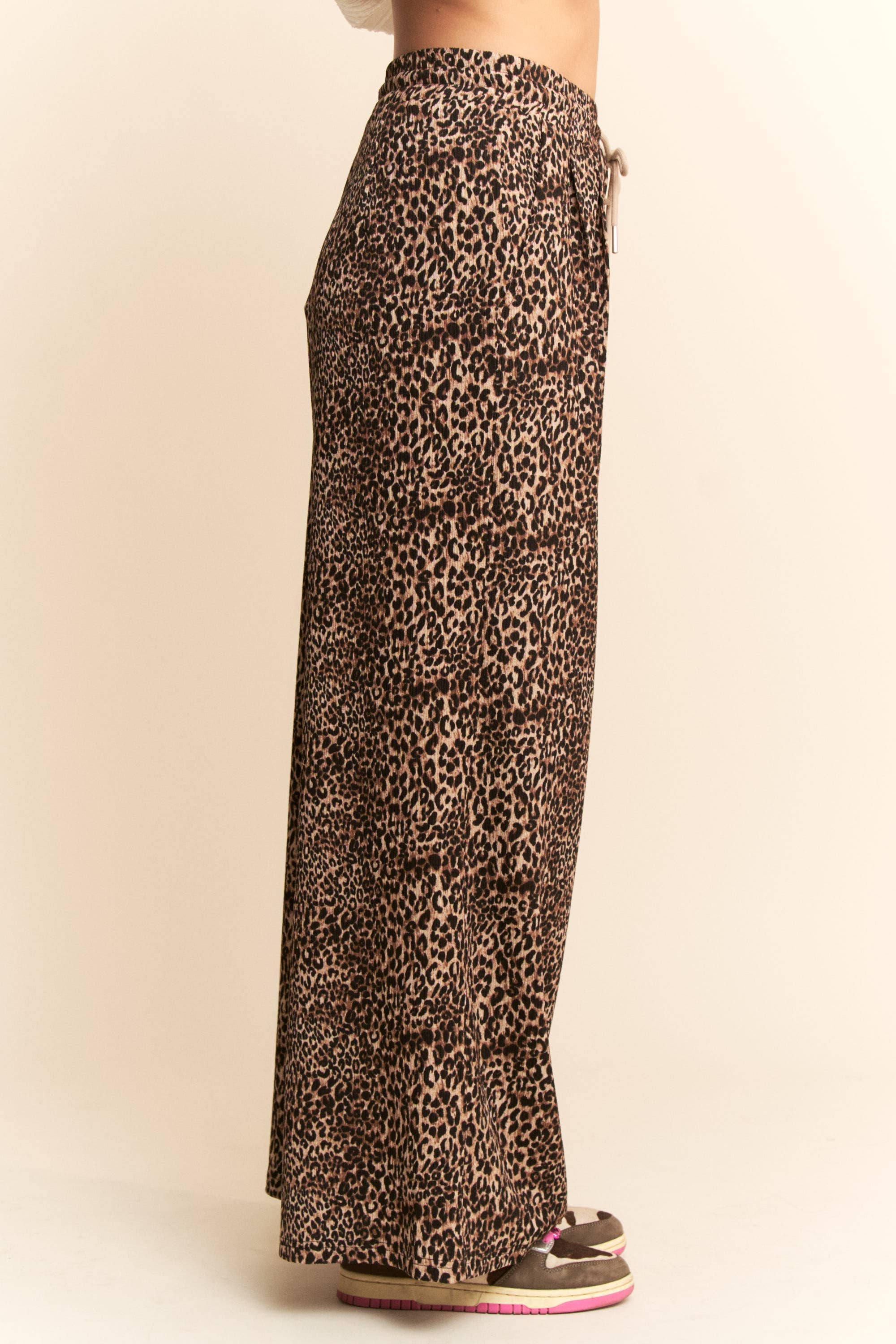 Wholesale WAIST STRING LEOPARD PRINTED STRAIGHT LONG PANTS for your ...