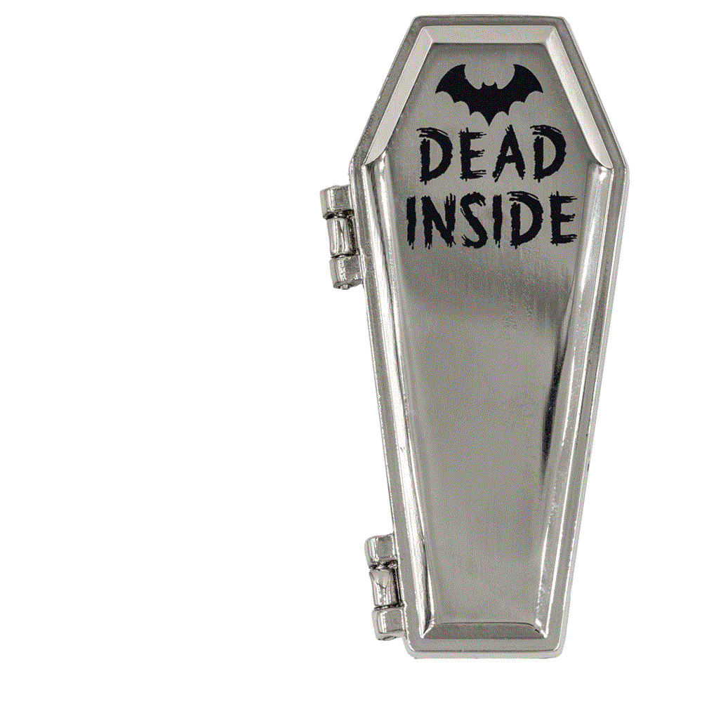 Wholesale Dead Inside Open Coffin Enamel Pin for your store - Faire