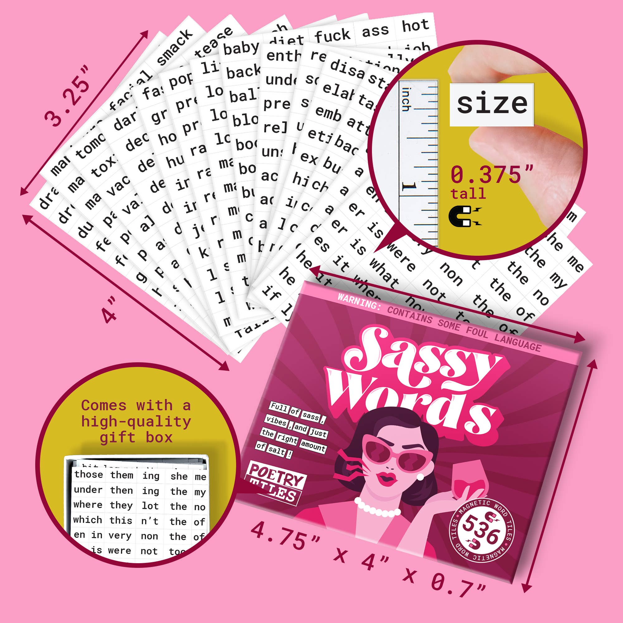 Wholesale Poetry Tiles Sassy Words Themed Kit - 536 Word Magnets for ...