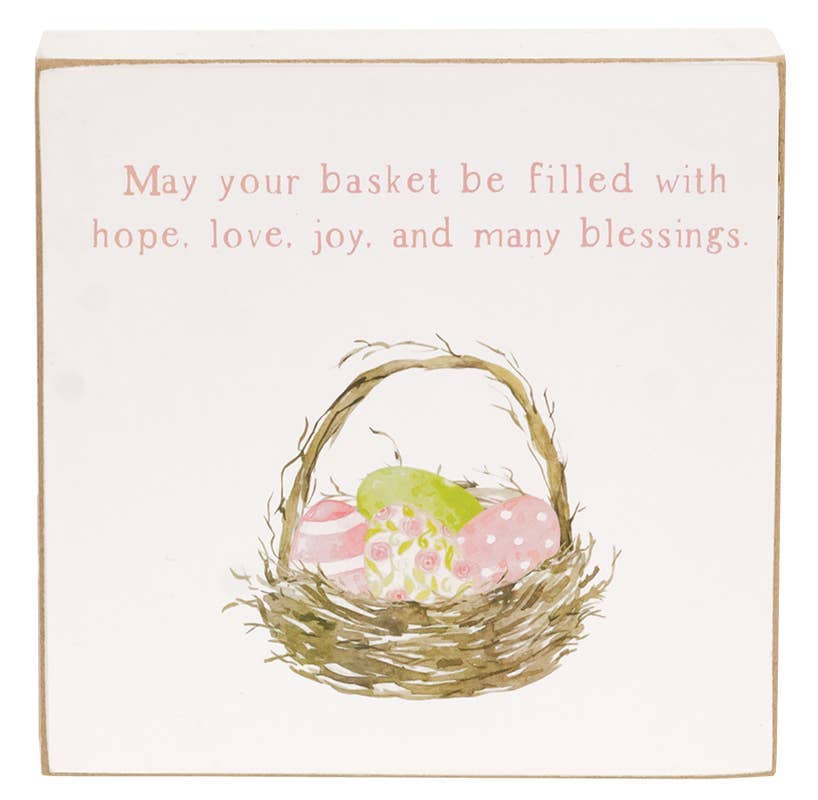 Wholesale Easter Hope Square Block, 2 Assorted for your store - Faire