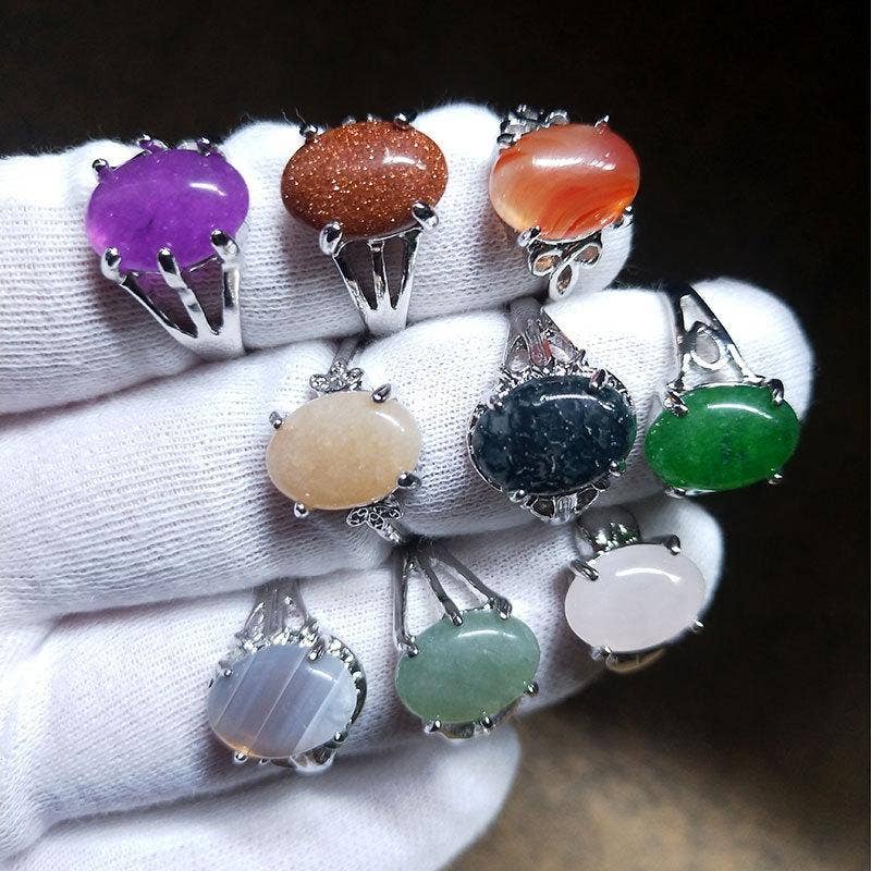 Wholesale Genuine Semi Precious Gemstone Ring Set -100 Pcs for your ...