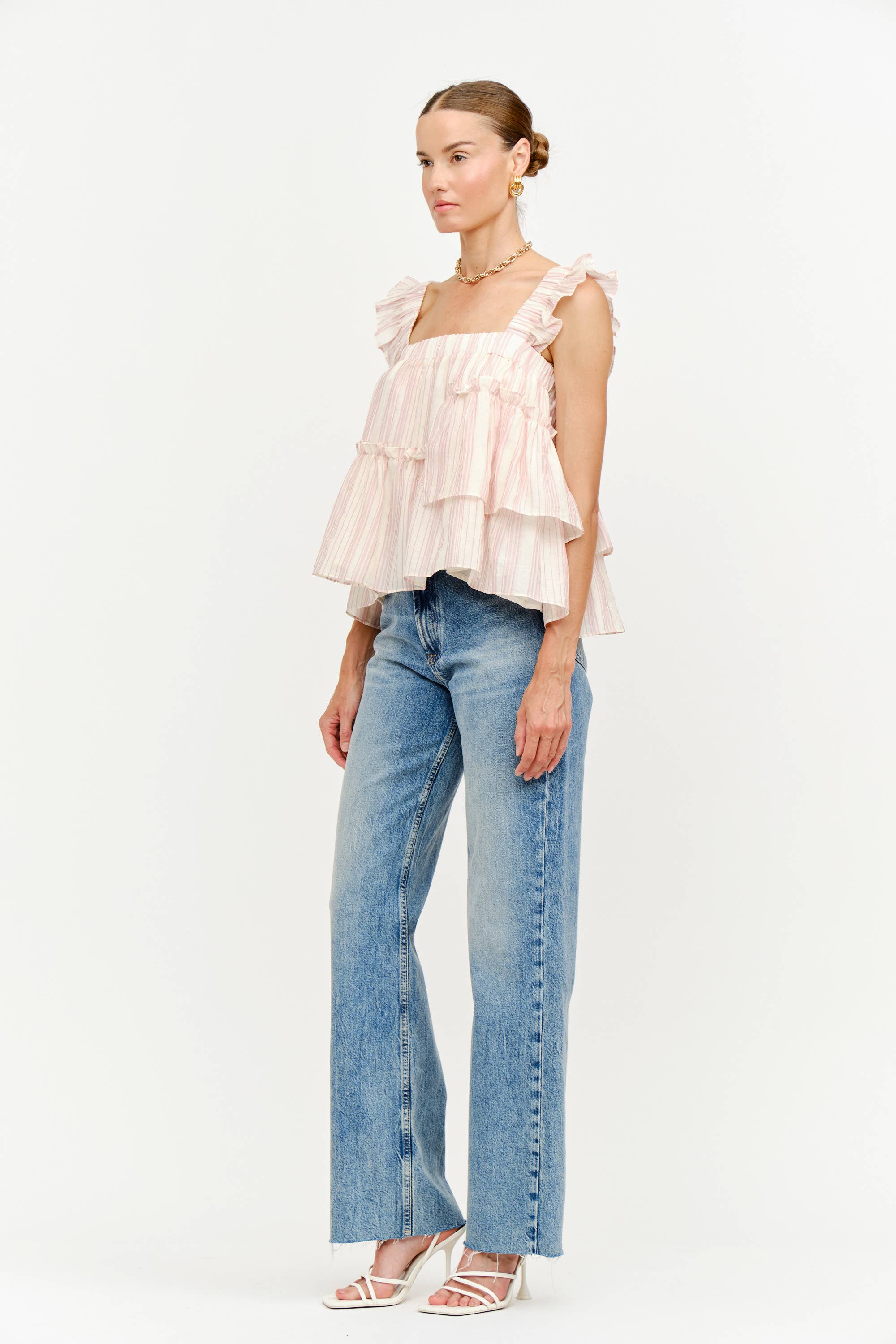 Wholesale Sadie Blush Stripe Top for your store - Faire