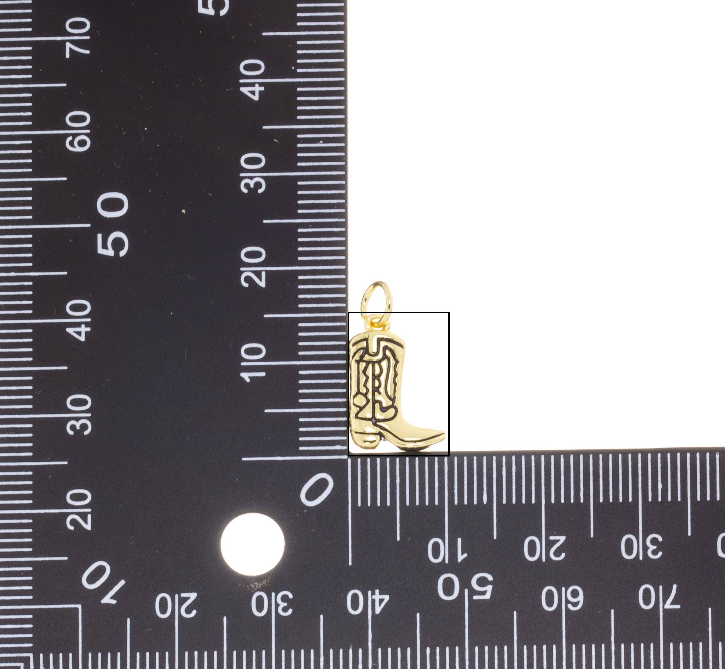 Wholesale Gold/Silver Cowboy Boot Charm, Western Gold Charms CPG2791 ...