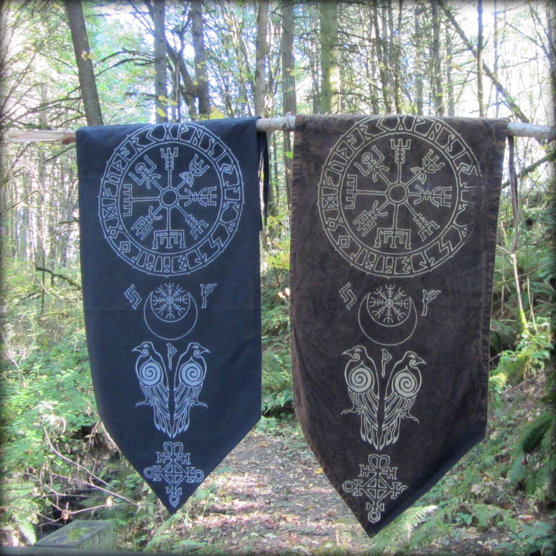 Wholesale Viking banner, printed on cotton, W/Vegvisir runes for your ...