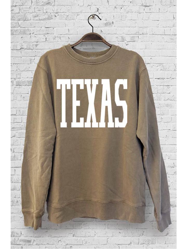 Wholesale Texas Graphic L/S Washed Sweatshirts for your Wholesale Texas Graphic L/S Washed Sweatshirts for your