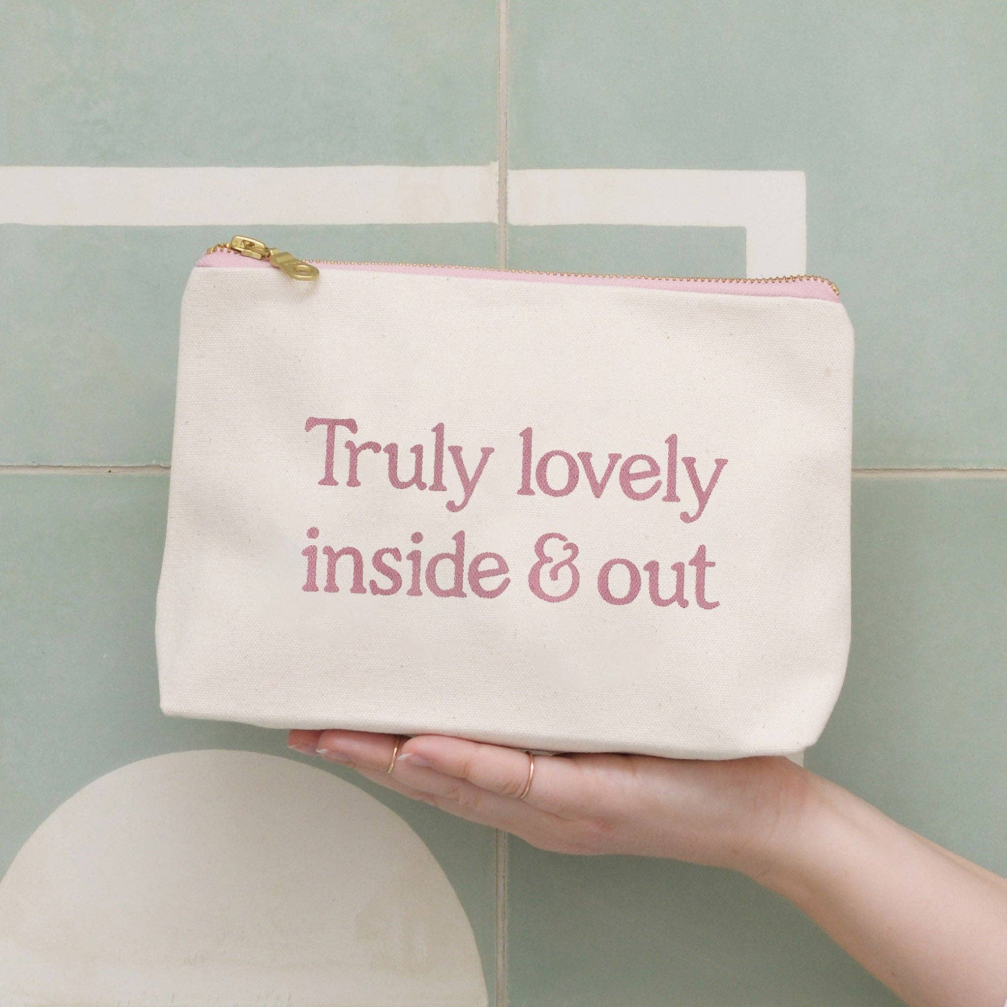 Wholesale Truly Lovely Inside & Out - Makeup Bag for your store - Faire