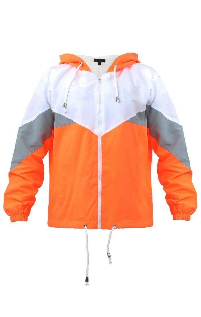 Wholesale Neon Orange Windbreaker Jacket - Willa for your store - Faire