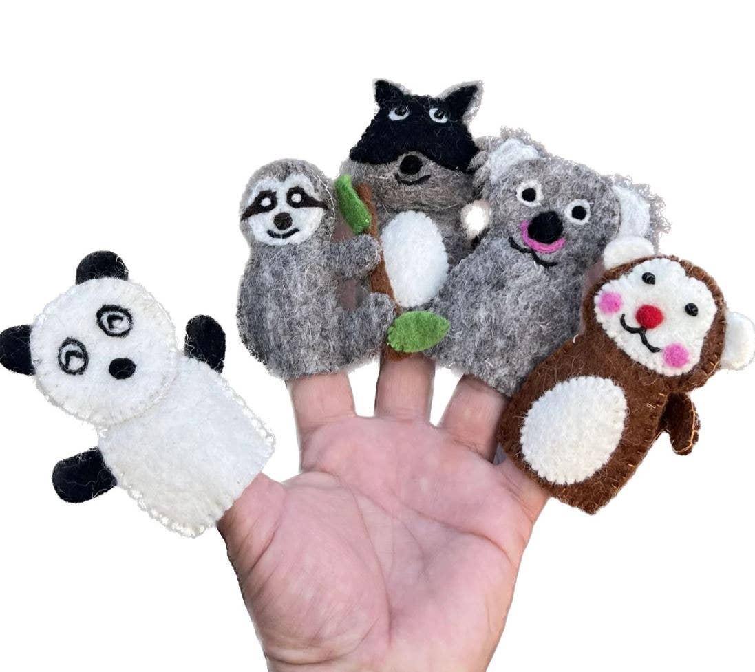 Wholesale Finger Puppets, Animal Puppets, Felt Finger Games Set of 5pc ...