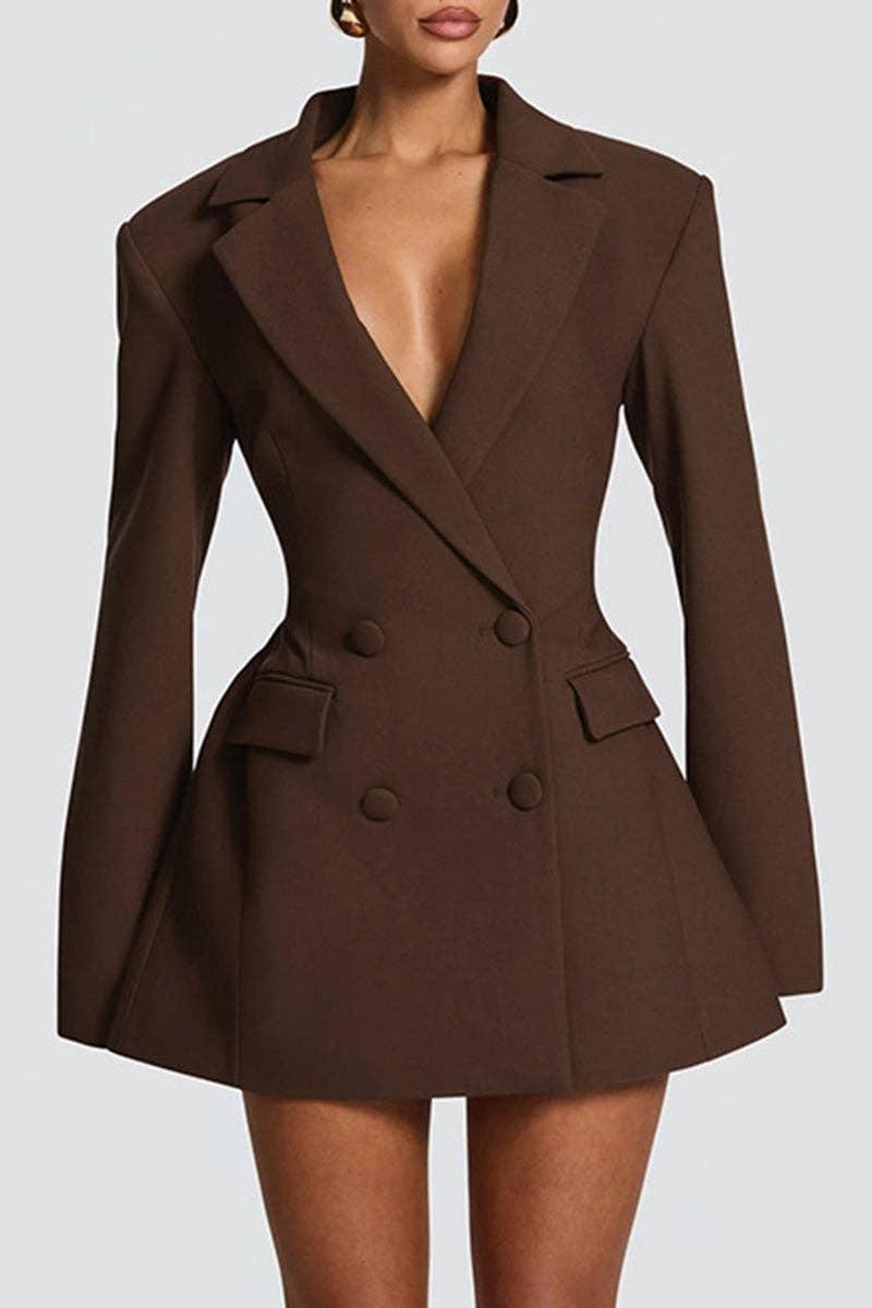 Wholesale Tailored Double-Breasted Blazer Dress for your store - Faire