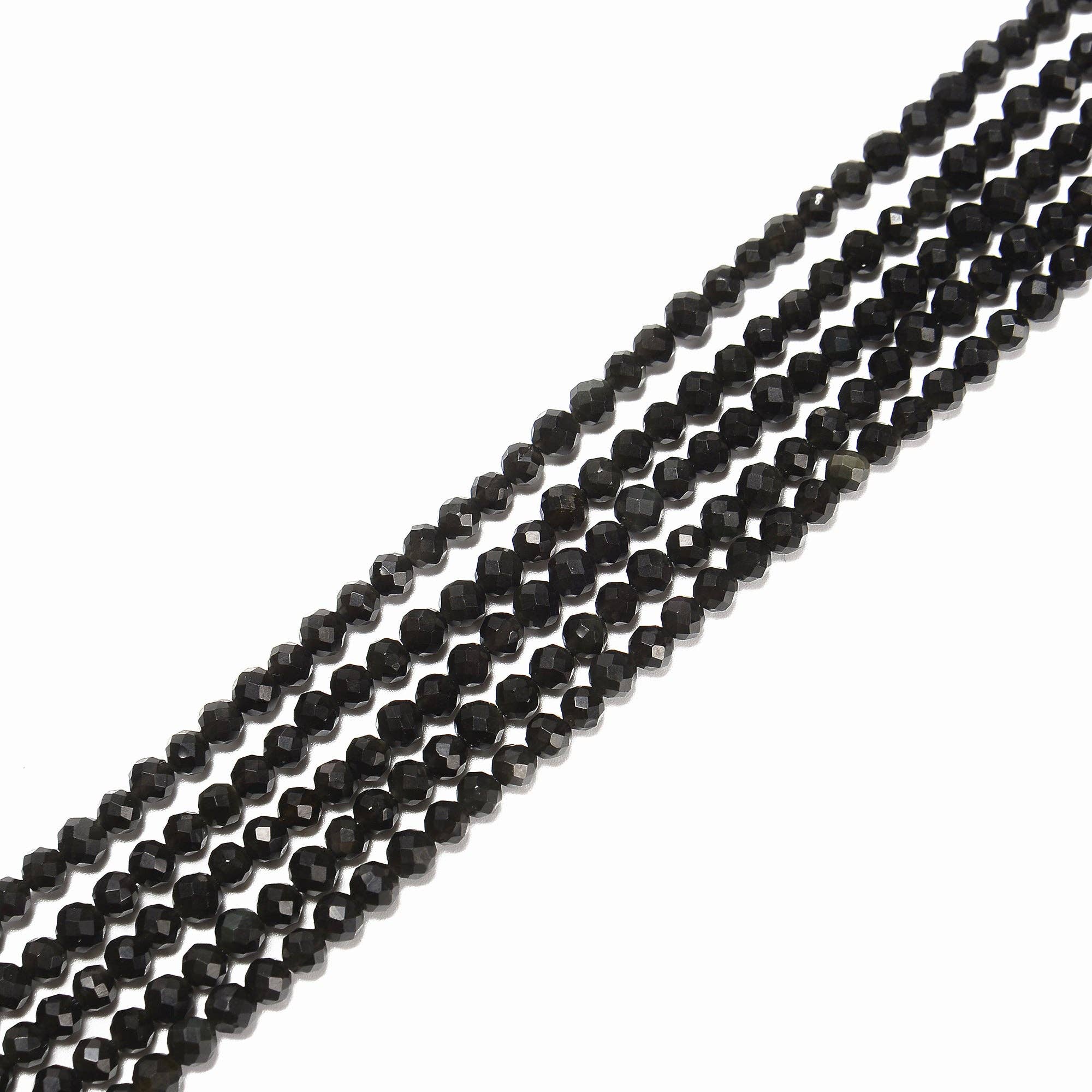 Wholesale Natural Rainbow Obsidian Faceted Round Beads Size 2mm 3mm 4mm ...