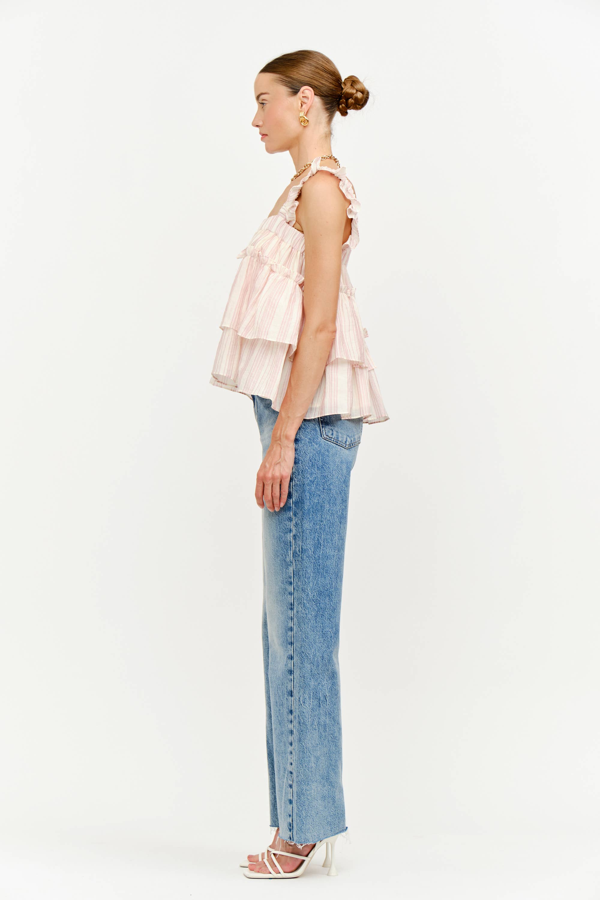 Wholesale Sadie Blush Stripe Top for your store - Faire