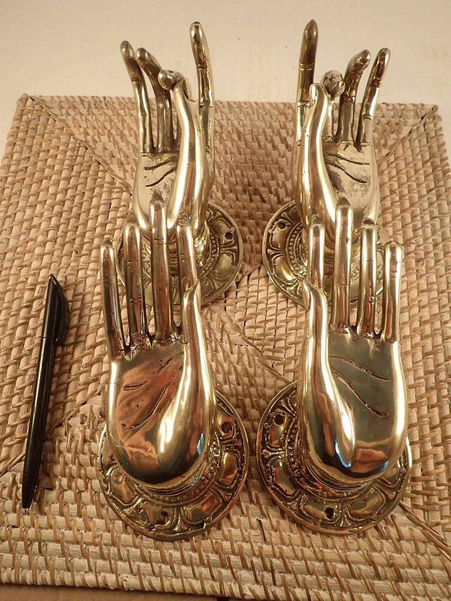 Wholesale 2 Pcs Solid Brass Buddha Mudra Hand Hooks – Size #2| Towel ...