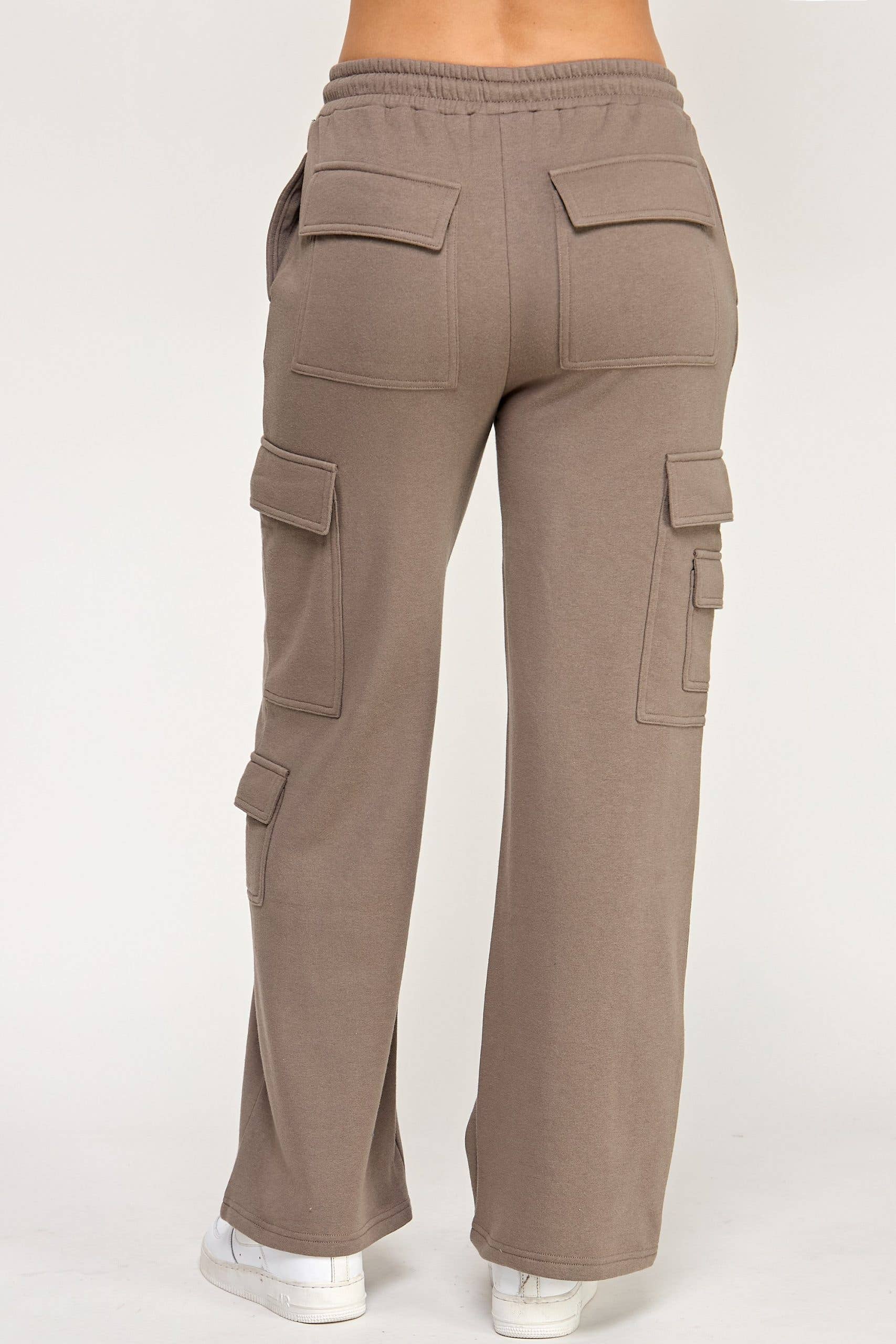 Wholesale Fleece Straight Leg Mid Rise Cargo Pants for your store - Faire