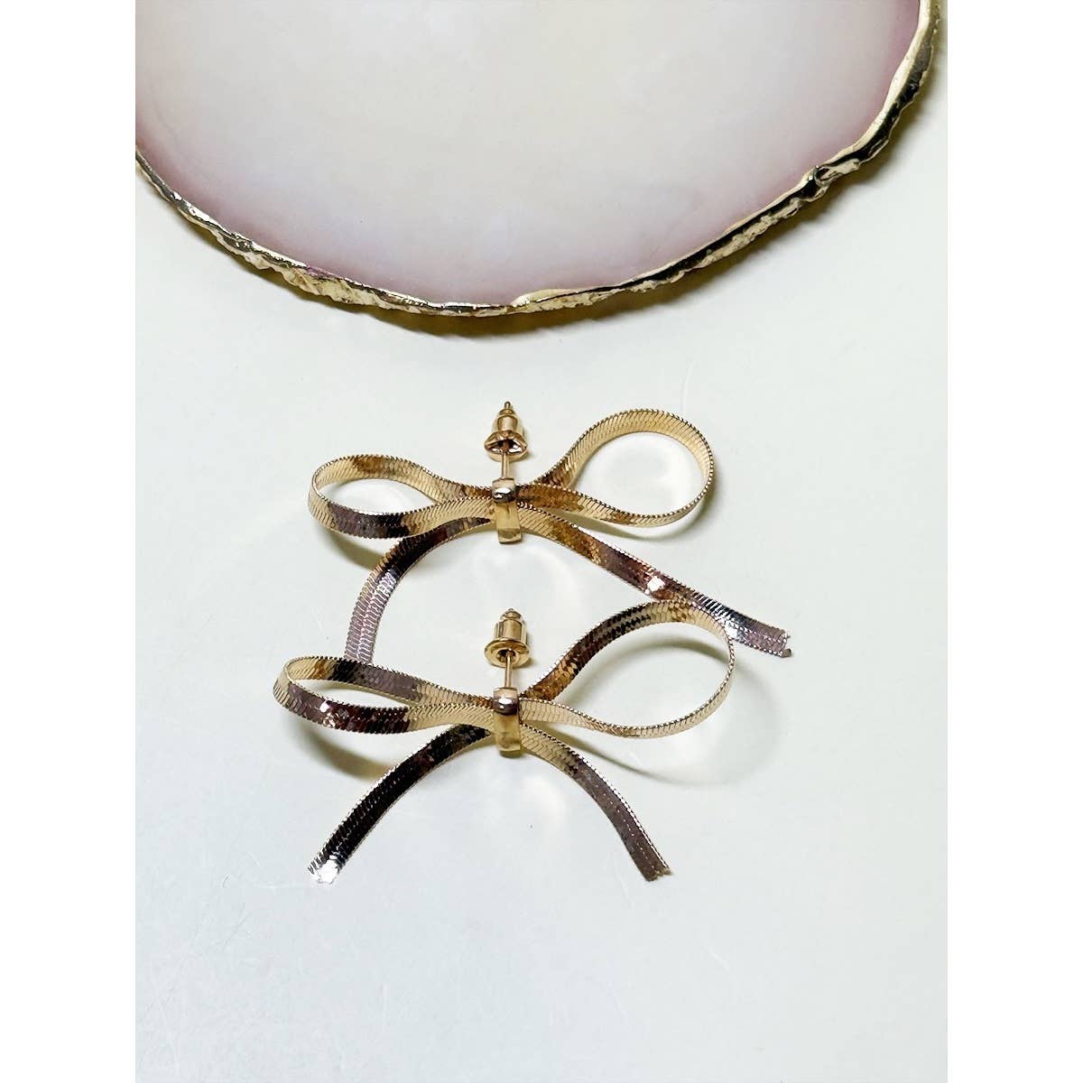 Wholesale Gold and Silver Chain Bow Earring Set for your store - Faire
